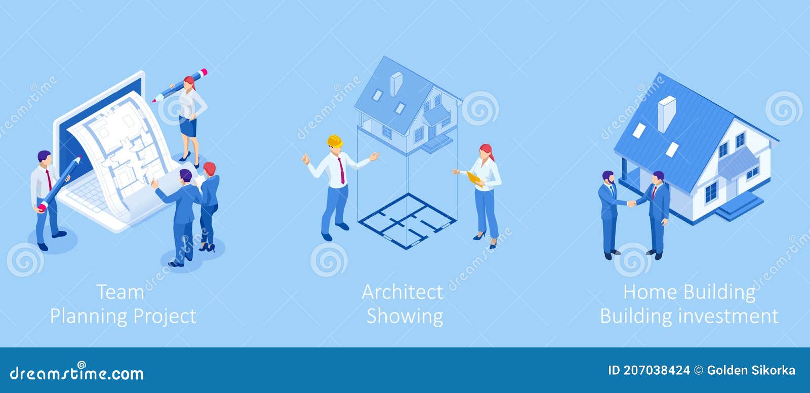 Isometric Construction Project Management, Architectural Project ...