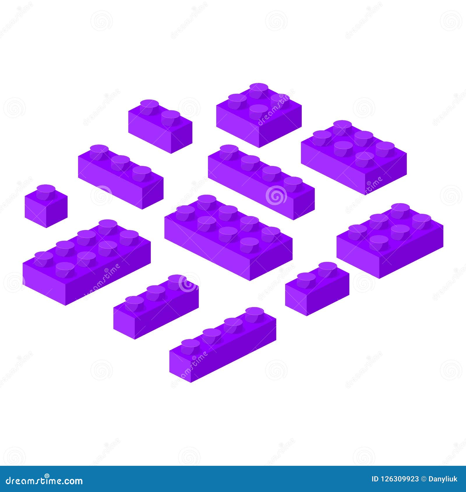 Isometric Constructor Blocks 3d Preschool Build Cubic Vector ...