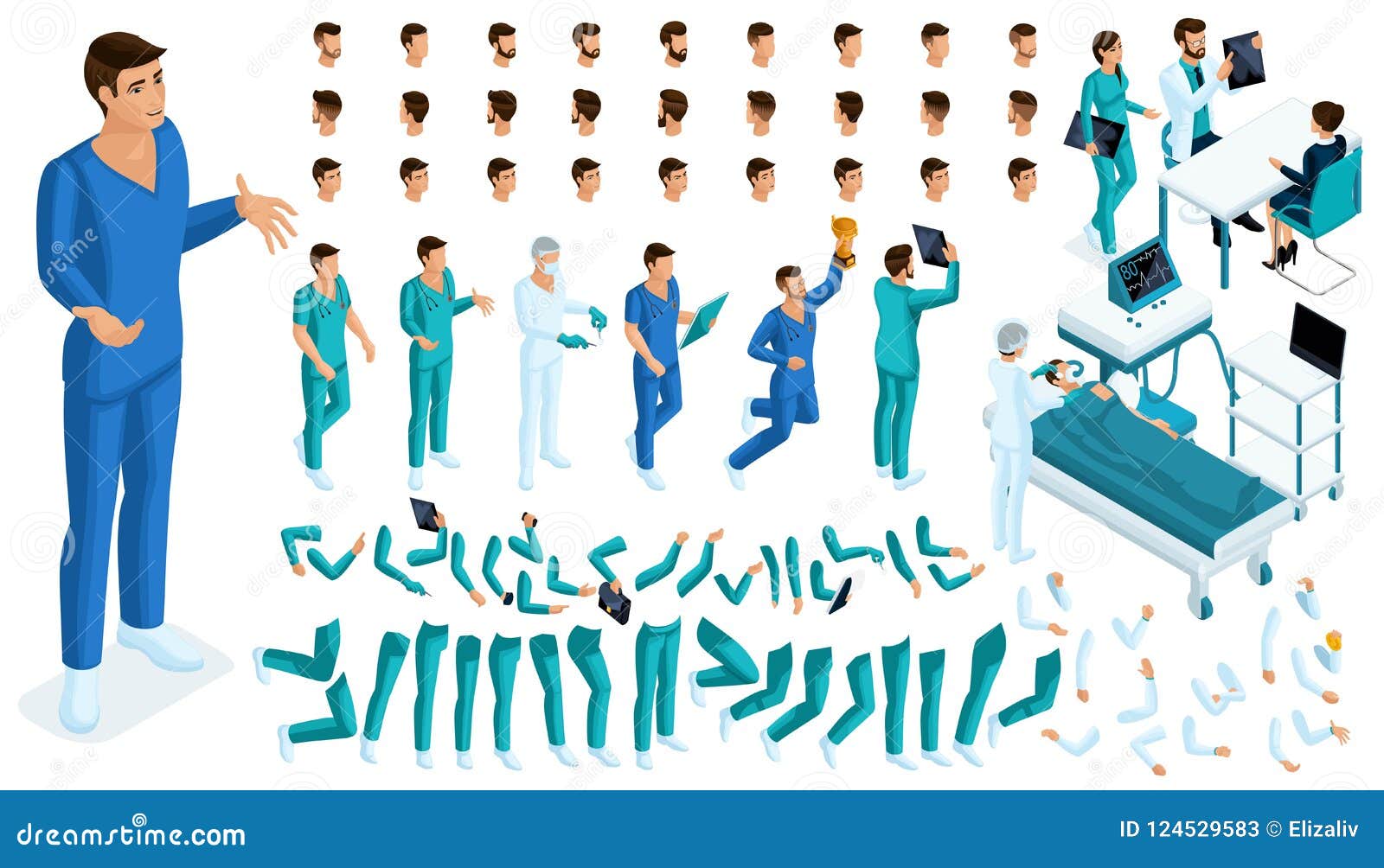 Isometric Constructor of a Doctor, Surgeon with a Set of Gestures and ...
