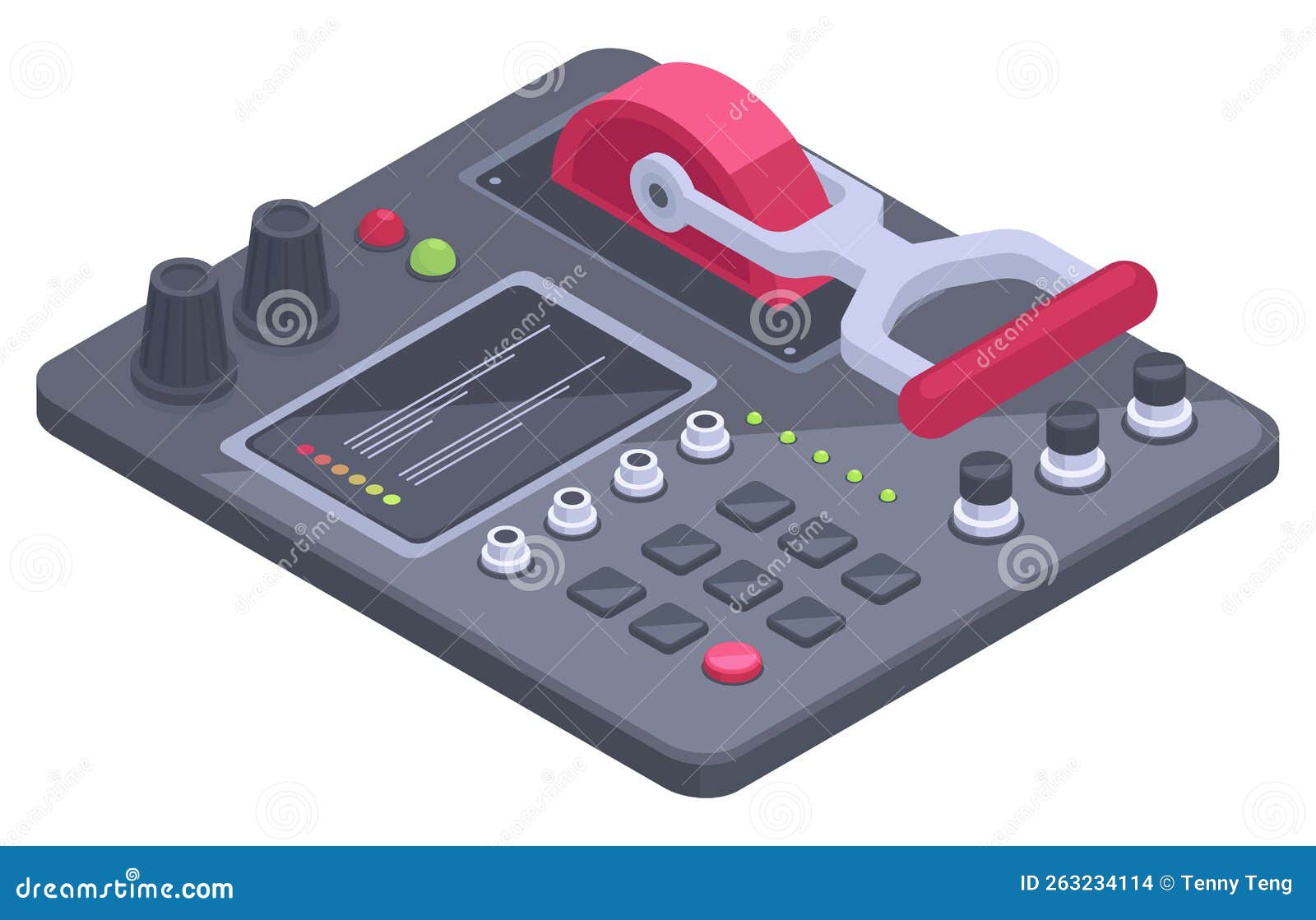 Isometric Control Panels. Spaceship Dashboards, Aircraft Panel With ...