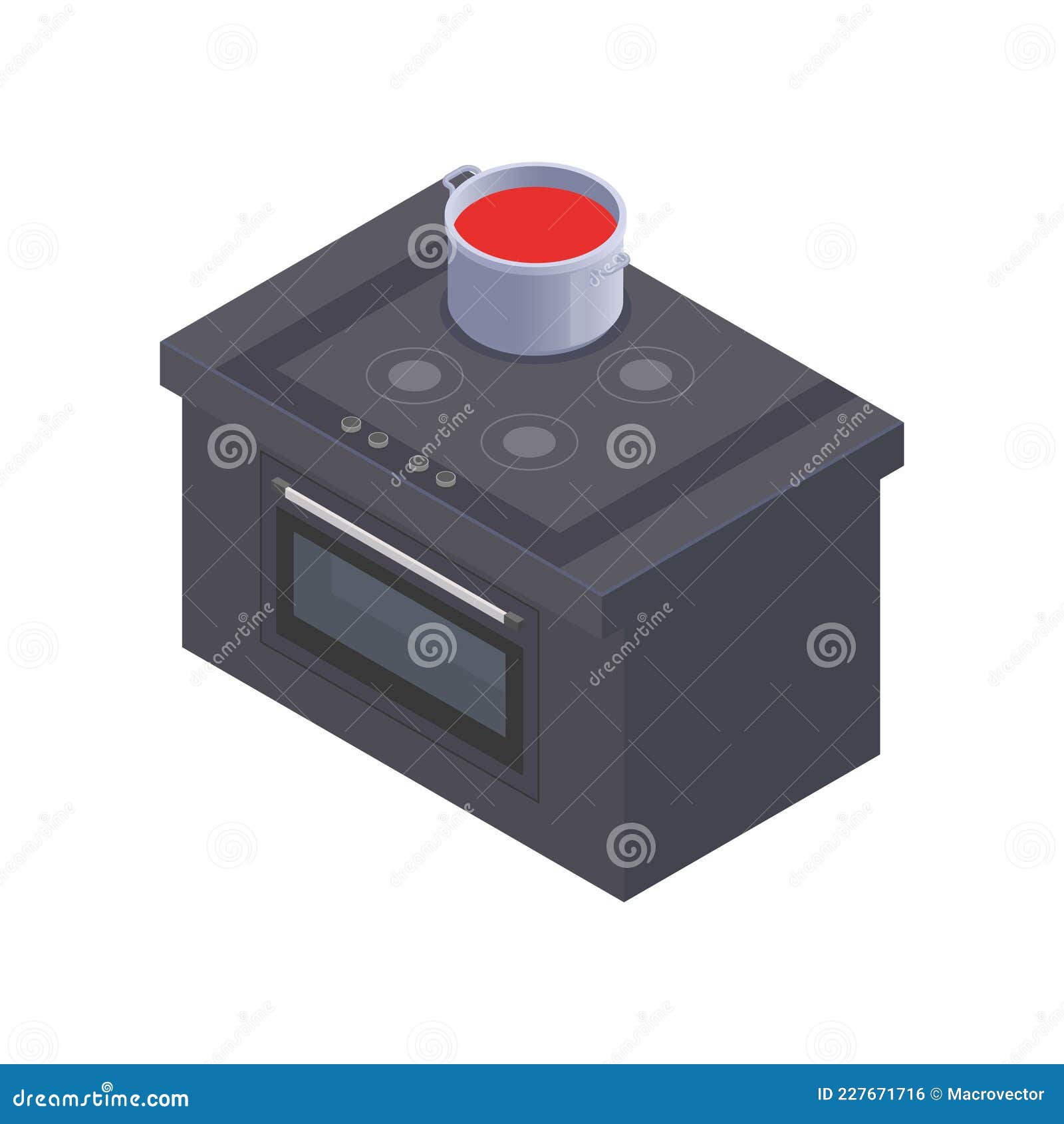 Isometric Cooker Illustration Stock Vector - Illustration of kitchen ...