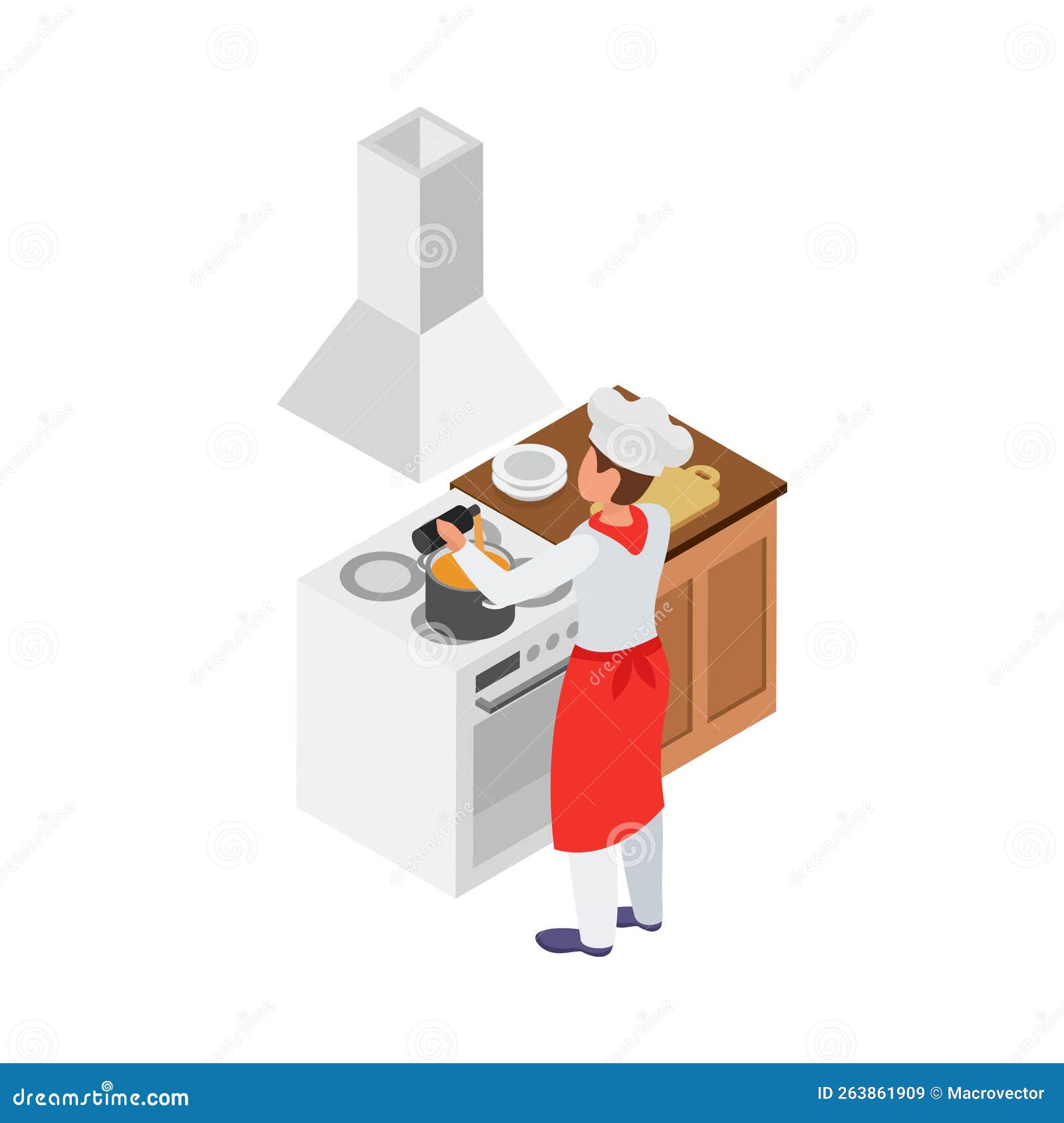 Isometric Cooking Kitchen Composition Stock Illustration - Illustration ...