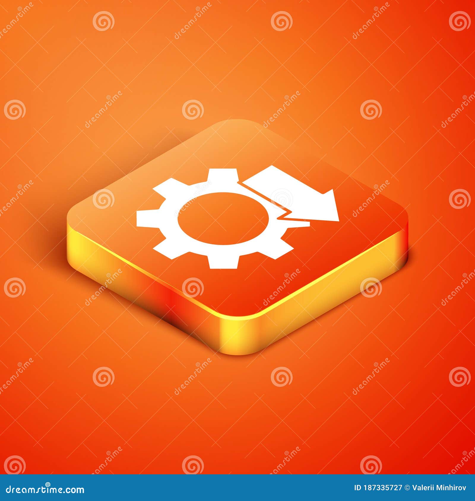 Isometric Cost Reduction Icon Isolated on Orange Background. Vector ...