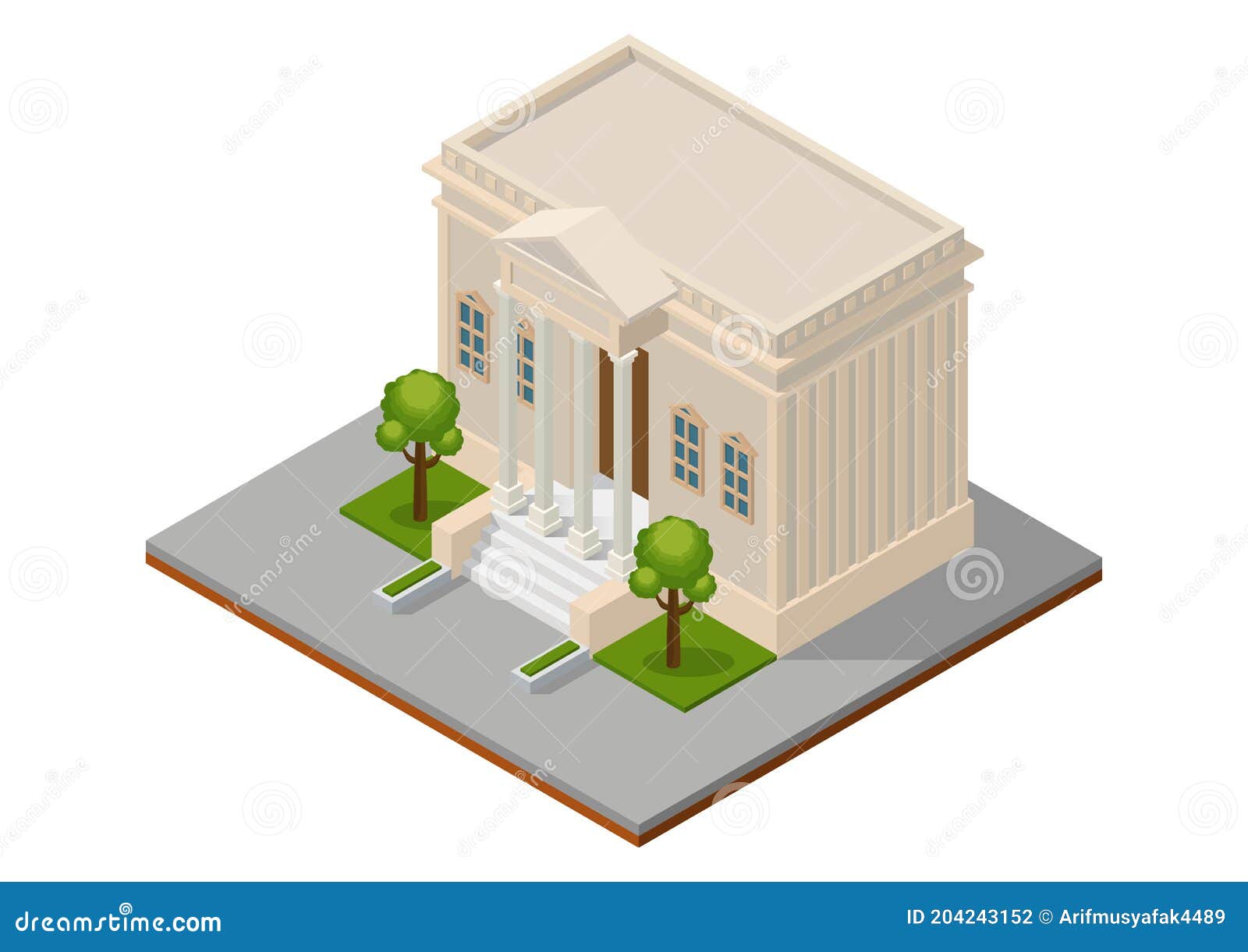 Isometric court building stock vector. Illustration of modern - 204243152