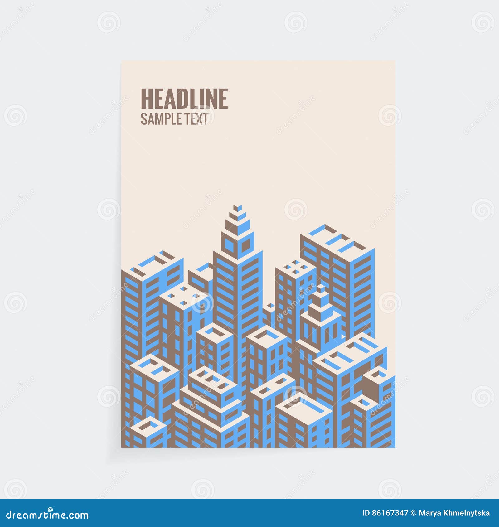 Isometric Cover Design Template Stock Vector - Illustration of pattern ...