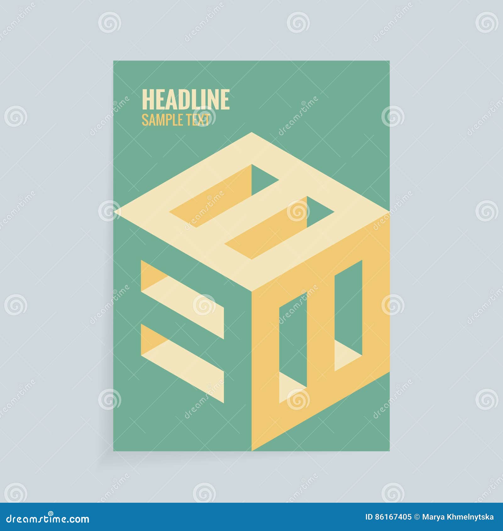 Isometric Cover Design Template Stock Vector - Illustration of abstract ...
