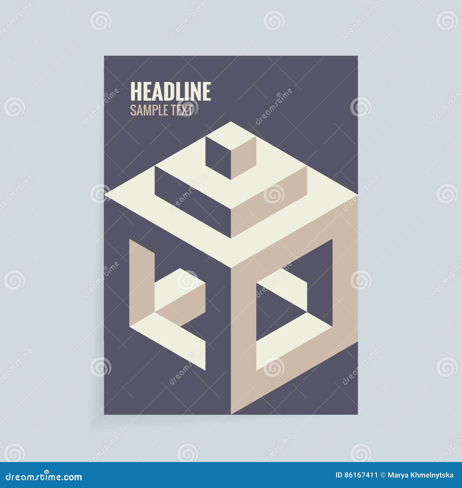 Isometric Cover Design Template Stock Vector - Illustration of ...