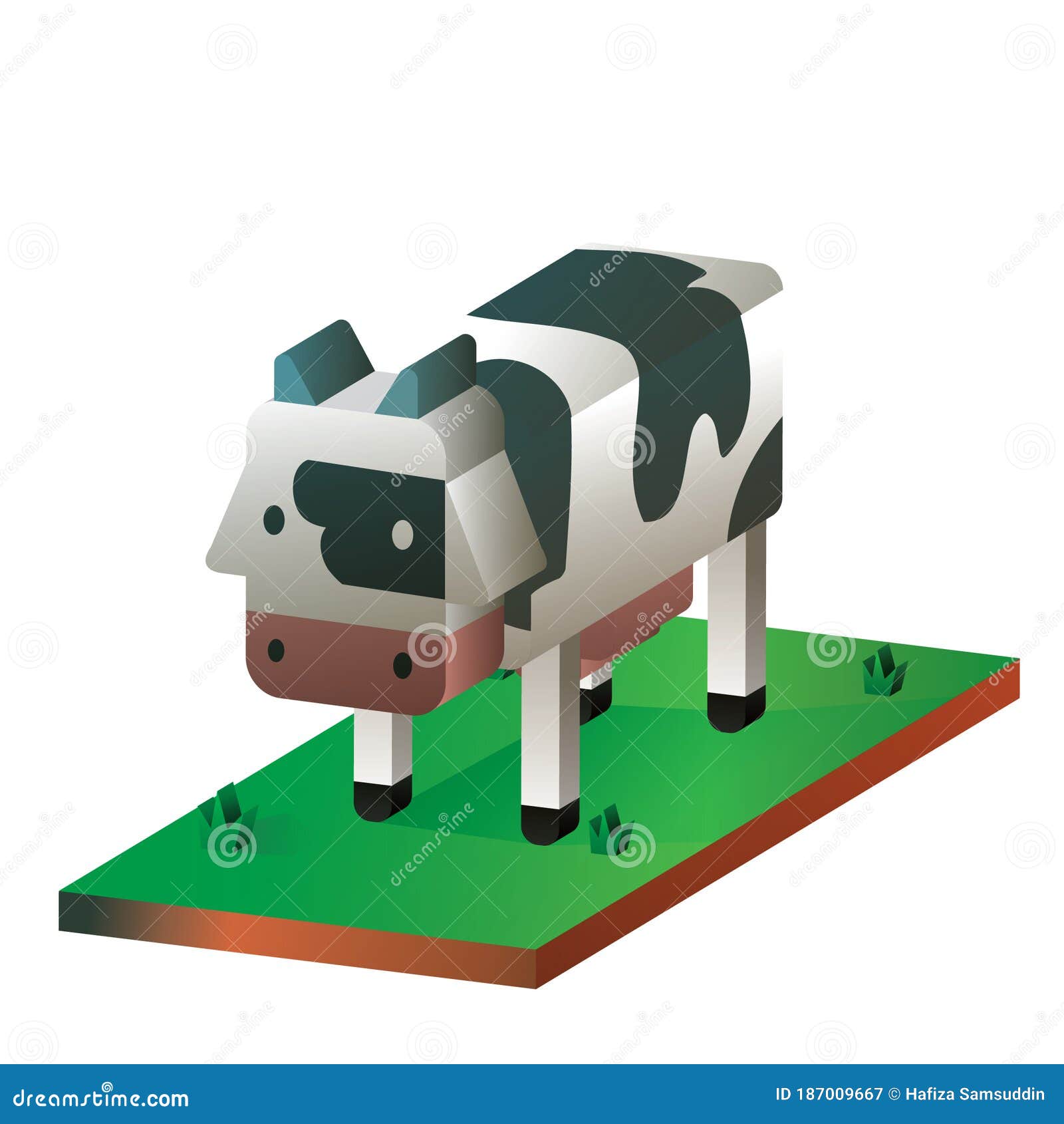 Isometric Cow. Vector Illustration Decorative Design Stock Vector ...