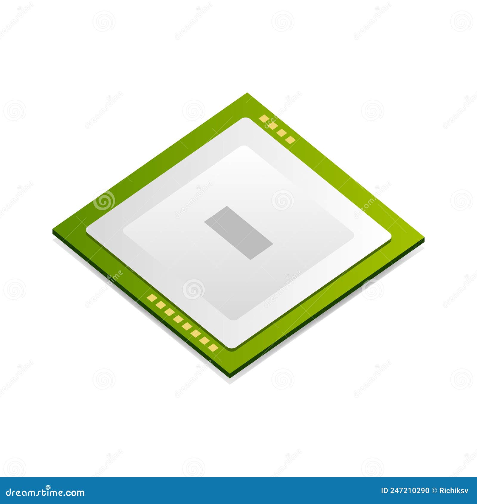 Isometric cpu icon stock vector. Illustration of computer - 247210290