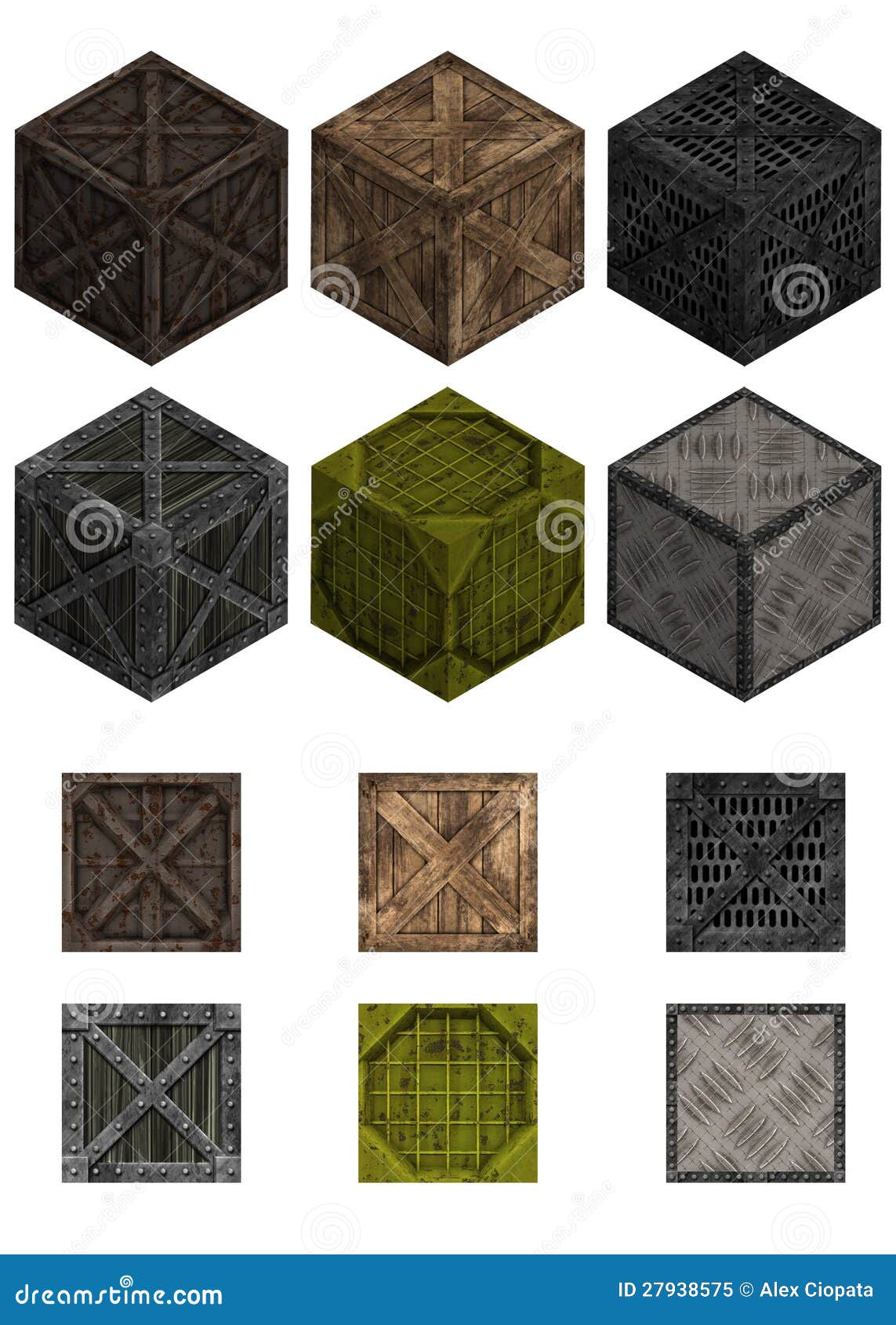 Isometric crates stock illustration. Illustration of rust - 27938575
