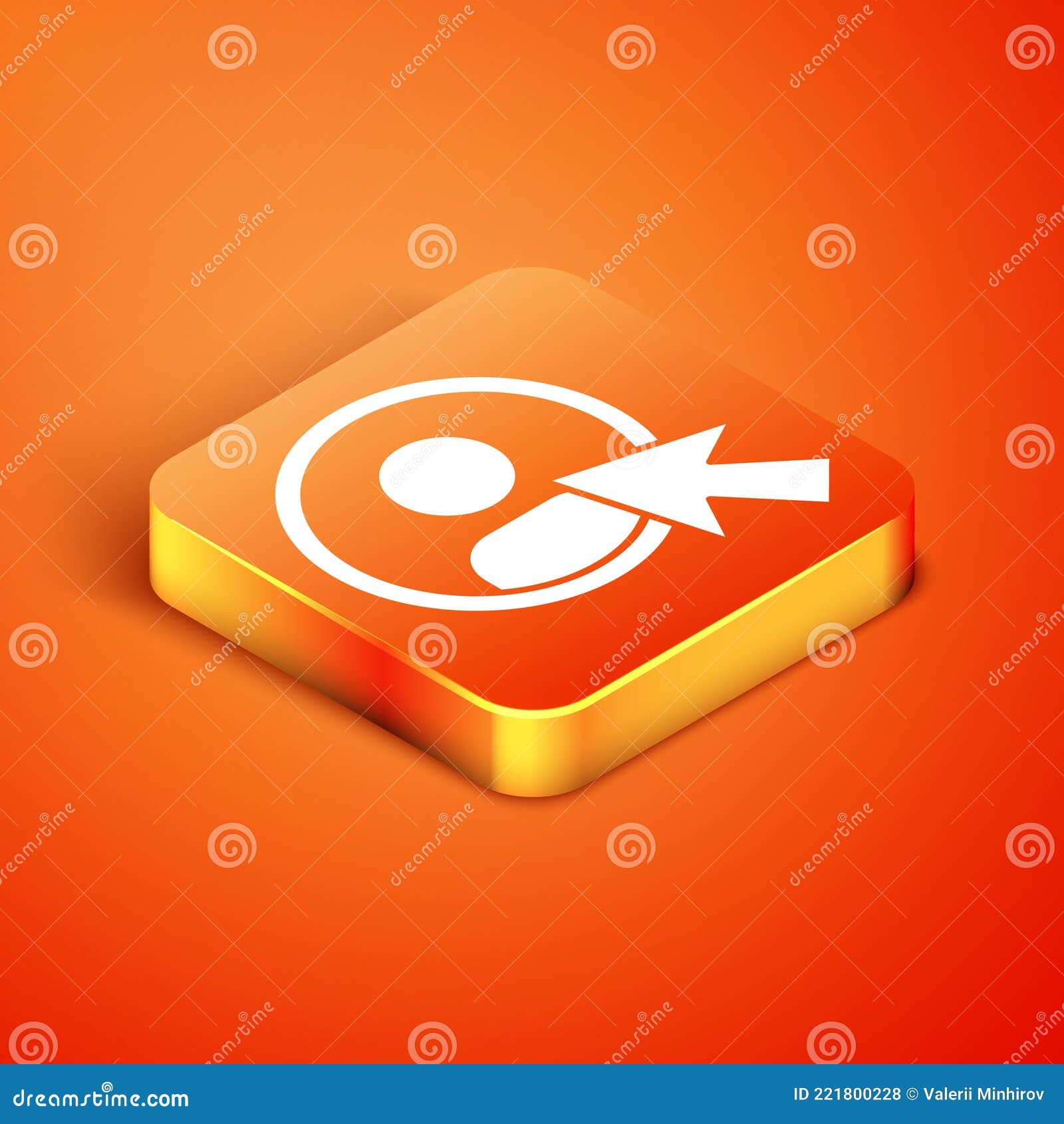 Isometric Create Account Screen Icon Isolated on Orange Background ...
