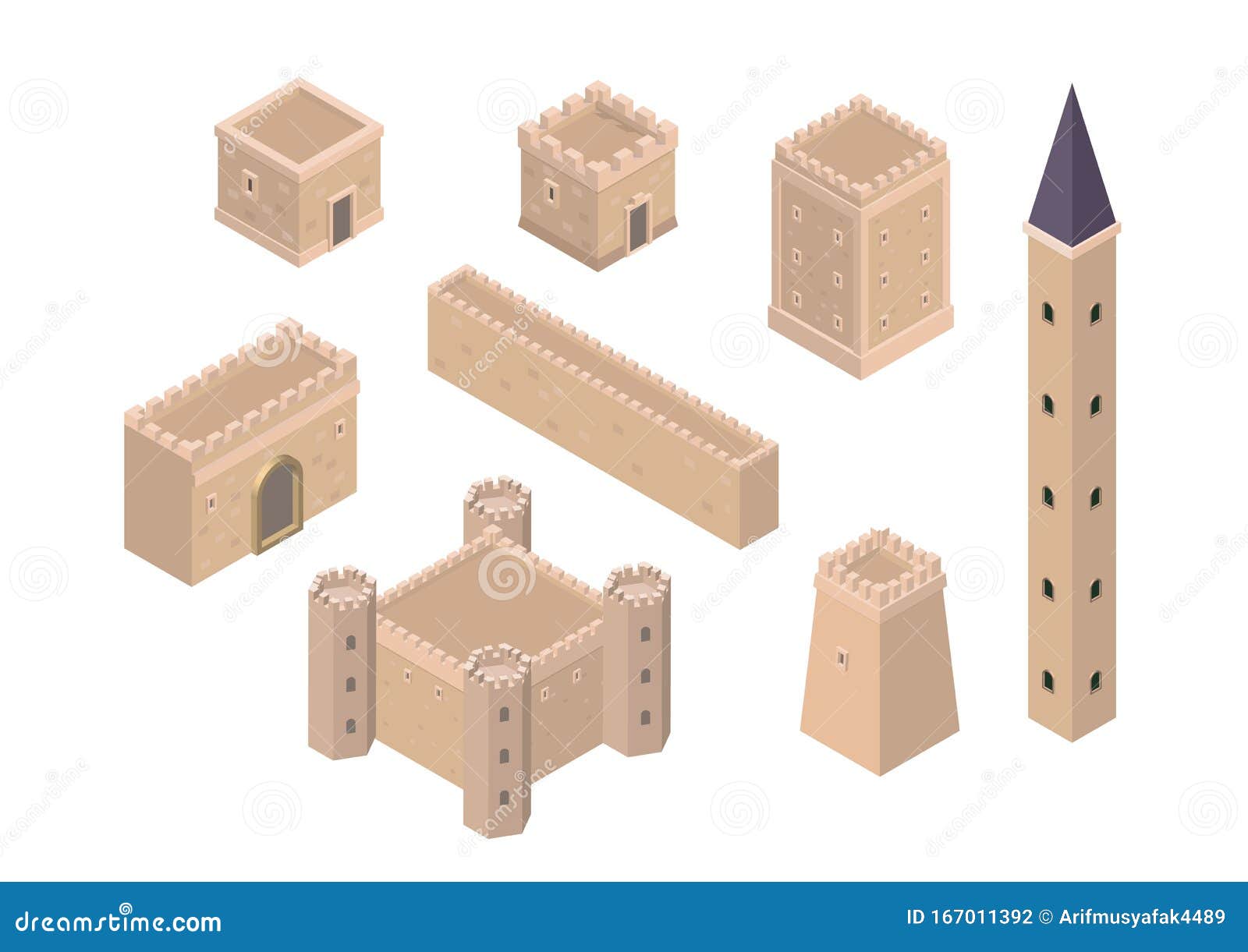 Castles Isometric. Medieval Historical Cartoon Architecture Buildings ... Castles Isometric. Medieval Historical Cartoon Architecture Buildings ...