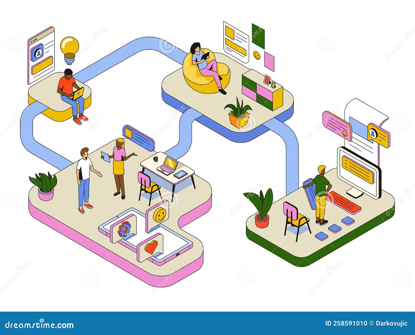 Modern Isometric Illustration Design - Creative Business Stock Vector ...