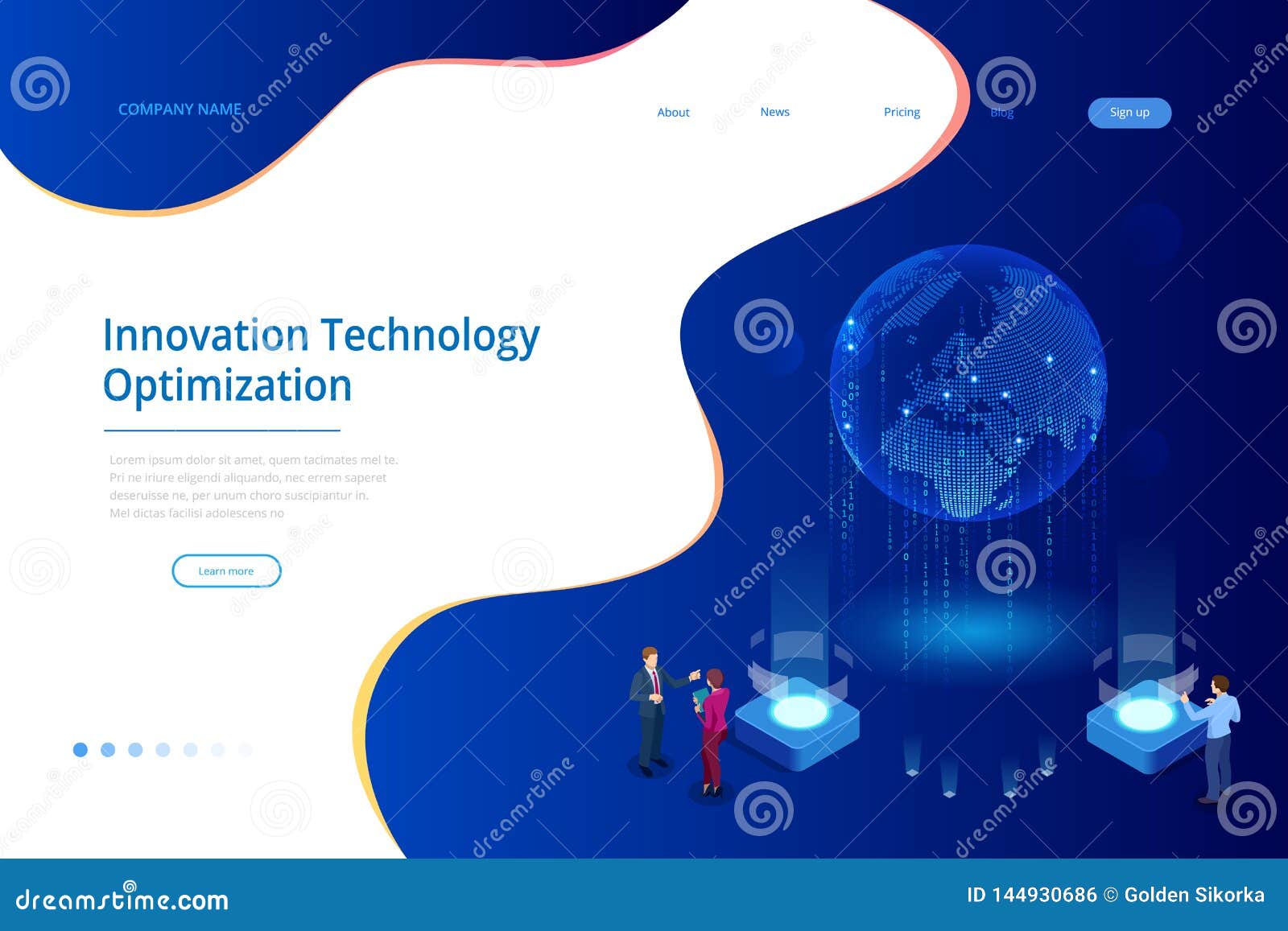 Isometric Creative Innovation Technology Concept. World Map Interface ...