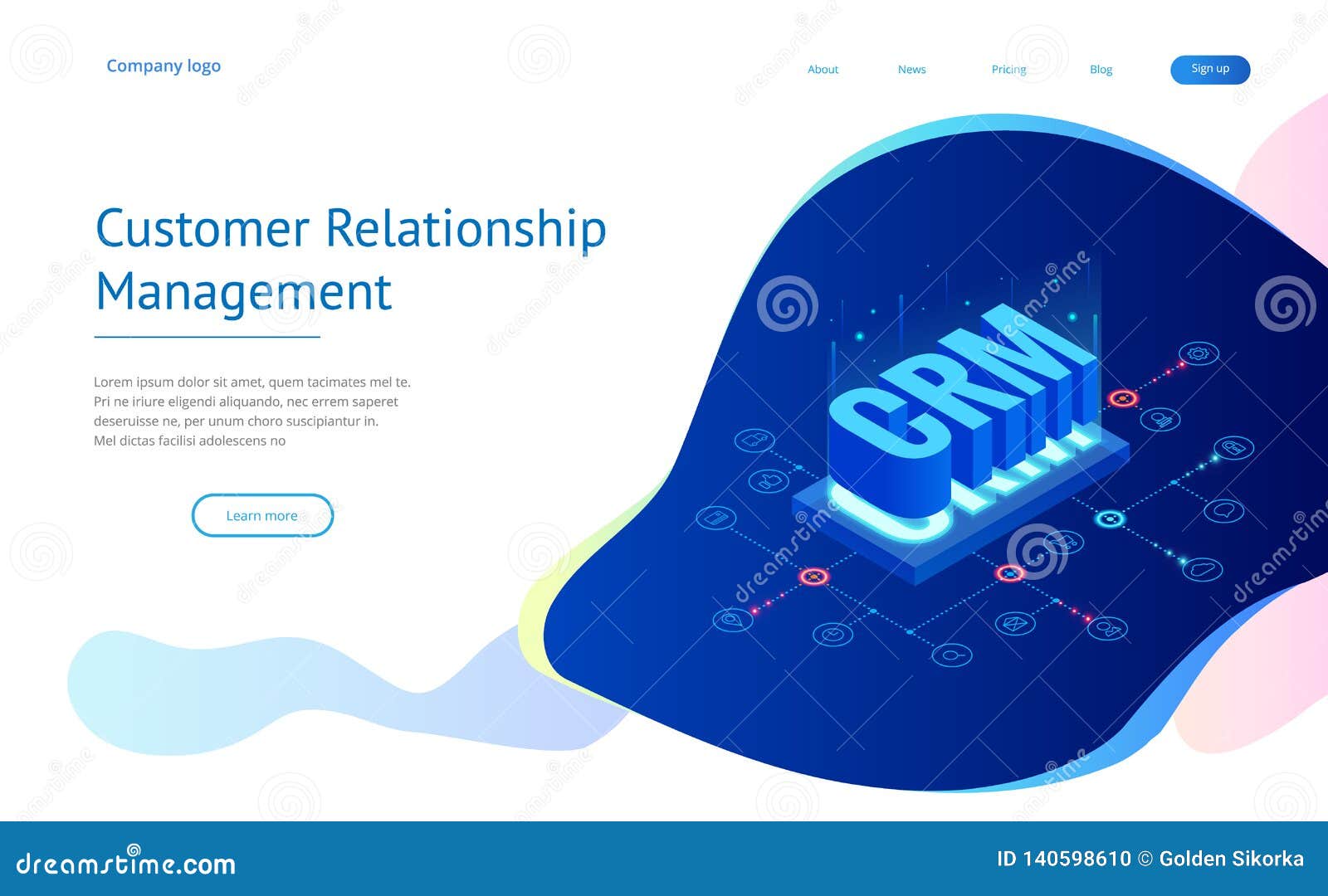 Isometric CRM Web Banner. Customer Relationship Management Concept ...
