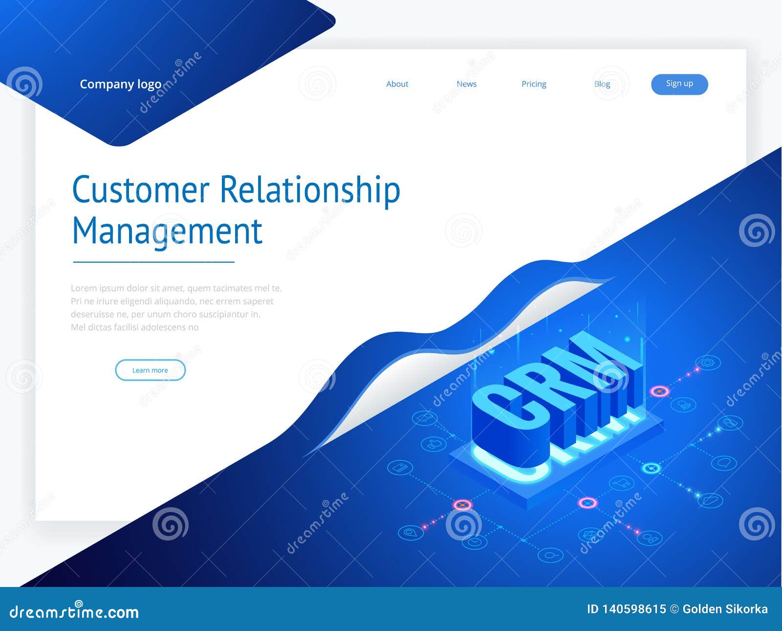 Isometric CRM Web Banner. Customer Relationship Management Concept ...