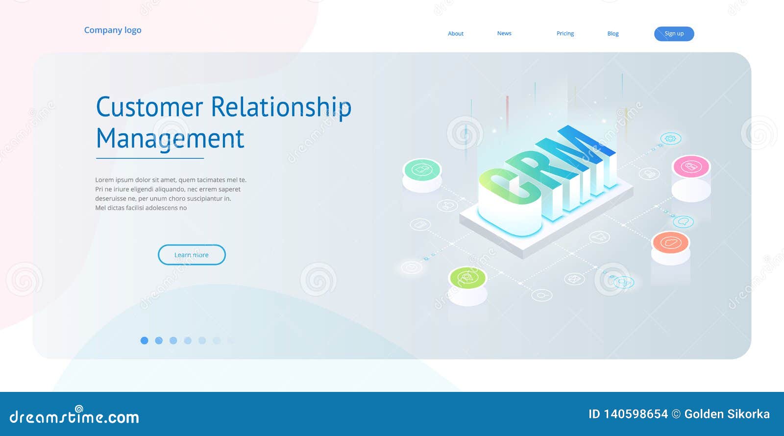 Isometric CRM Web Banner. Customer Relationship Management Concept ...