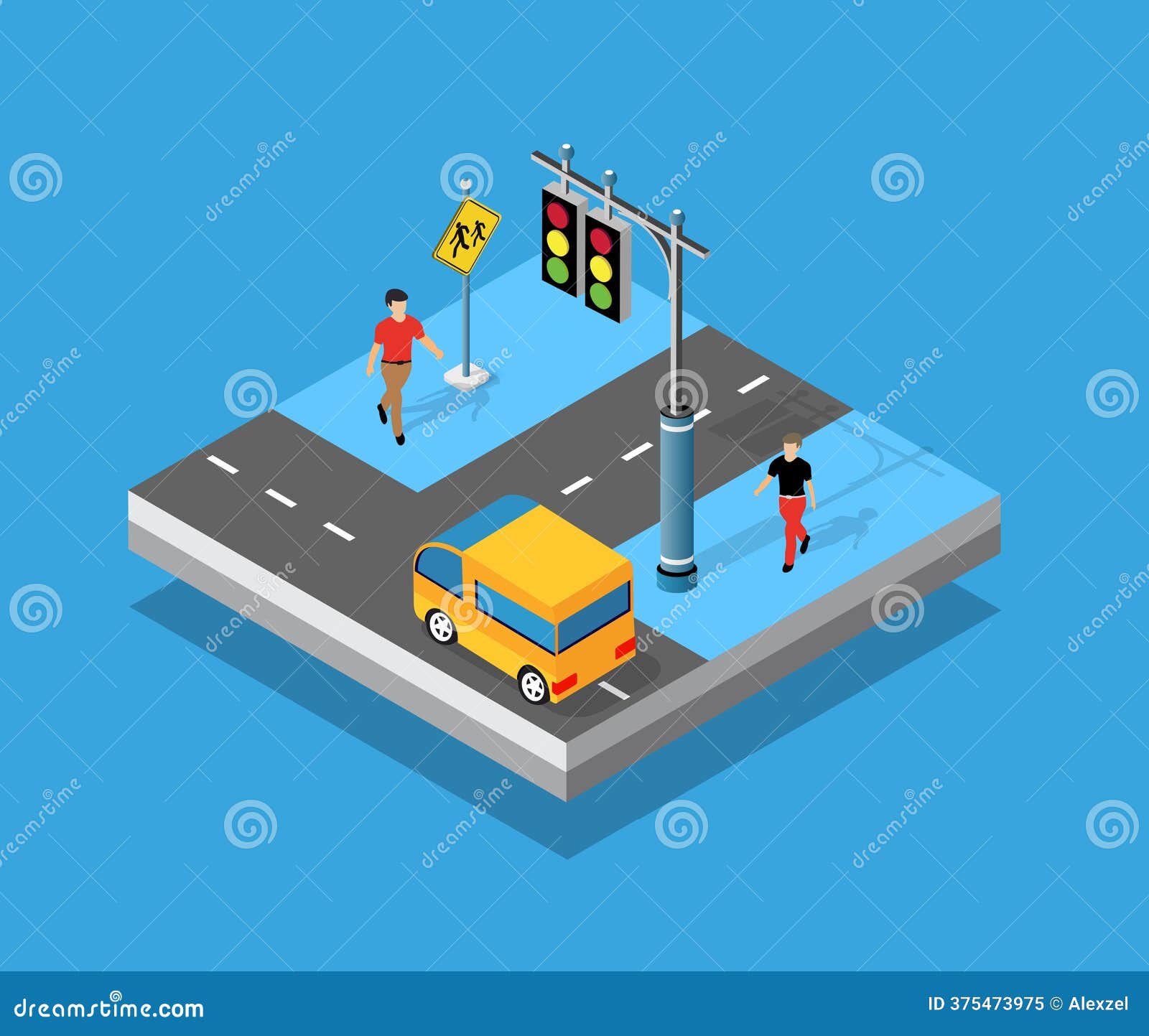 Isometric Crossroads Intersection Of Streets Of Highways Cartoon Vector ...