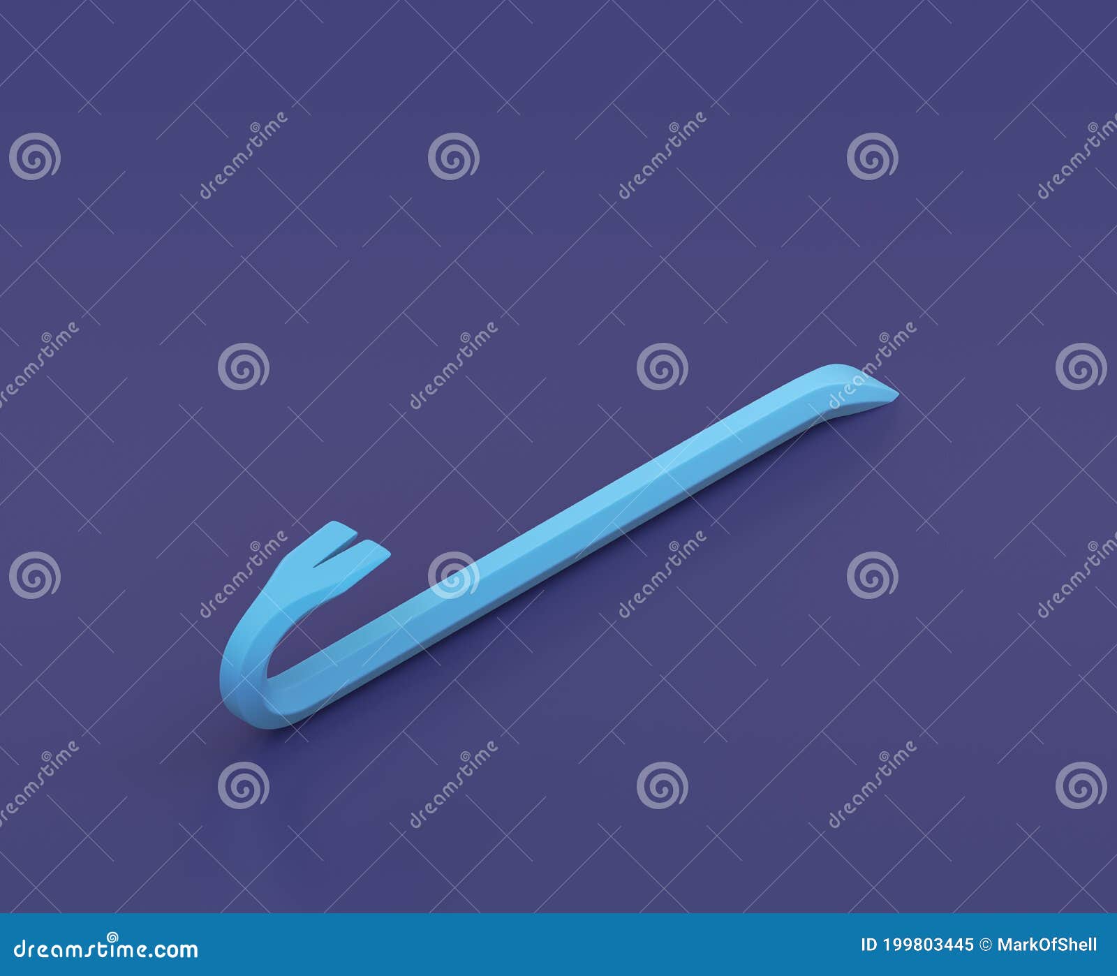 Isometric Crowbar on Blue Background, Single Color Workshop Tool, 3d ...