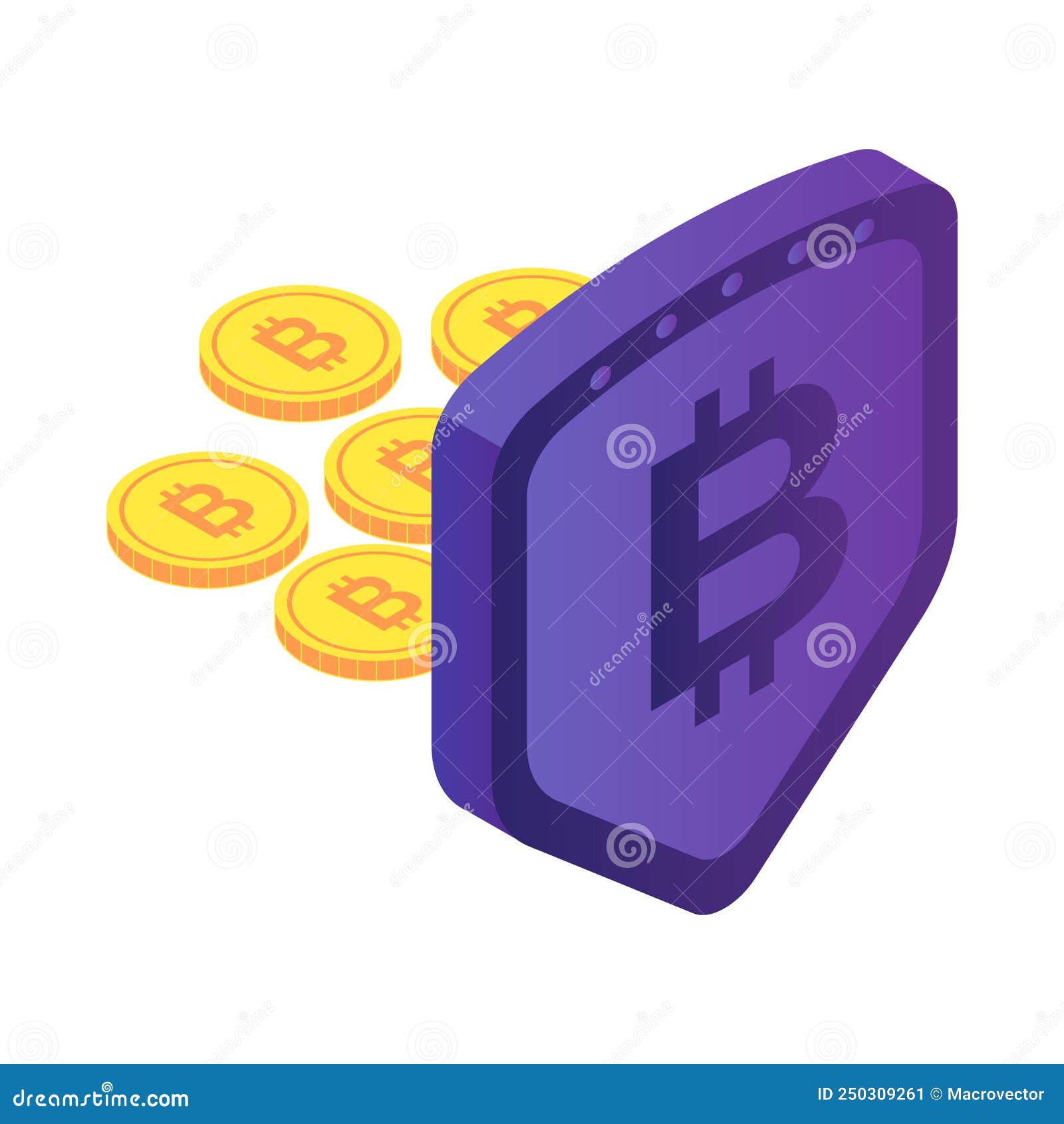 Isometric Cryptocurrency Shield Composition Stock Illustration ...