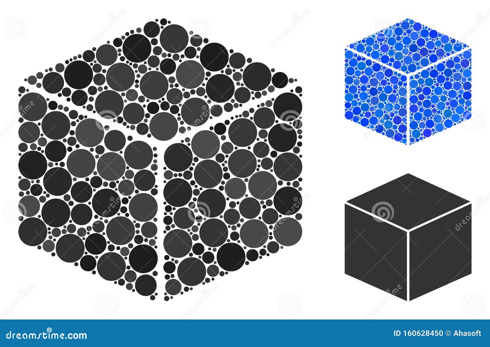 Isometric Cube Mosaic Icon of Circle Dots Stock Vector - Illustration ...