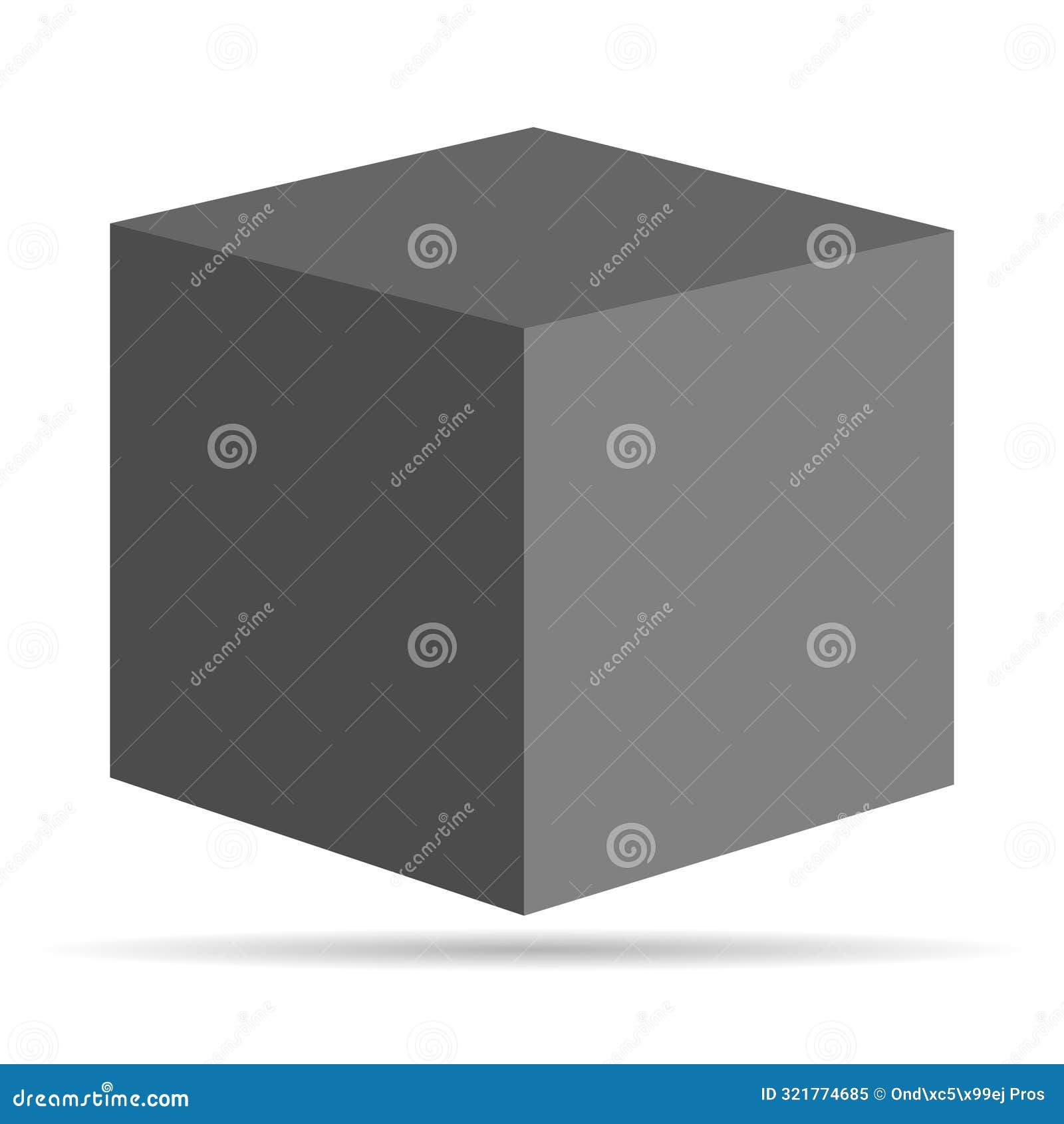 Isometric Cube Design, Web Modern Concept Shadow Icon, Geometric Shape ...