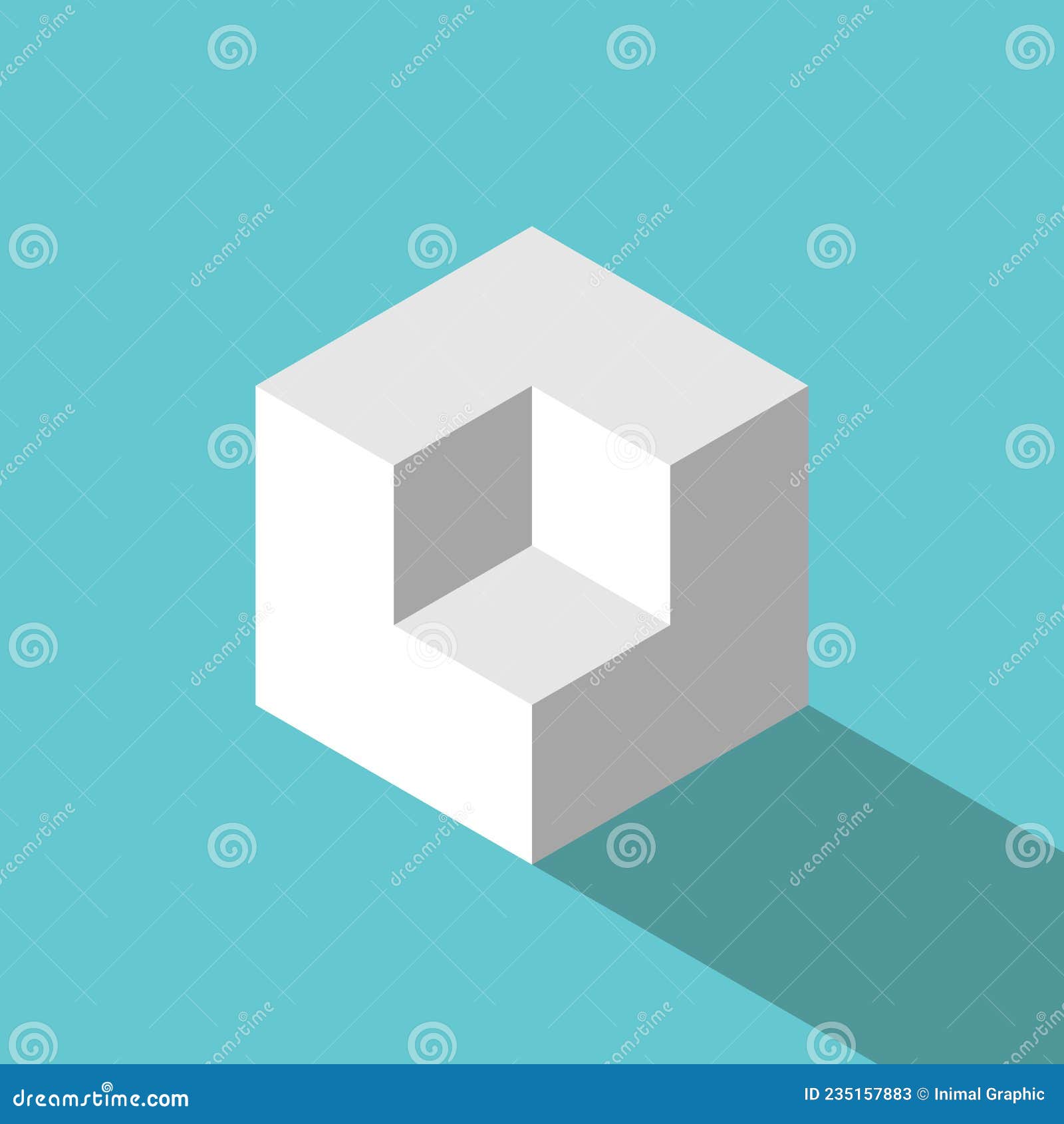 Isometric Cube, Empty Niche Stock Vector - Illustration of empty ...