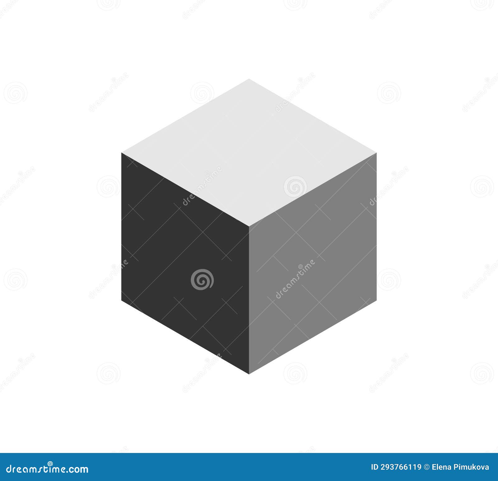 Isometric Cube Flat Icon. 3D Box. Black Block Symbol. 3d Square Block ...