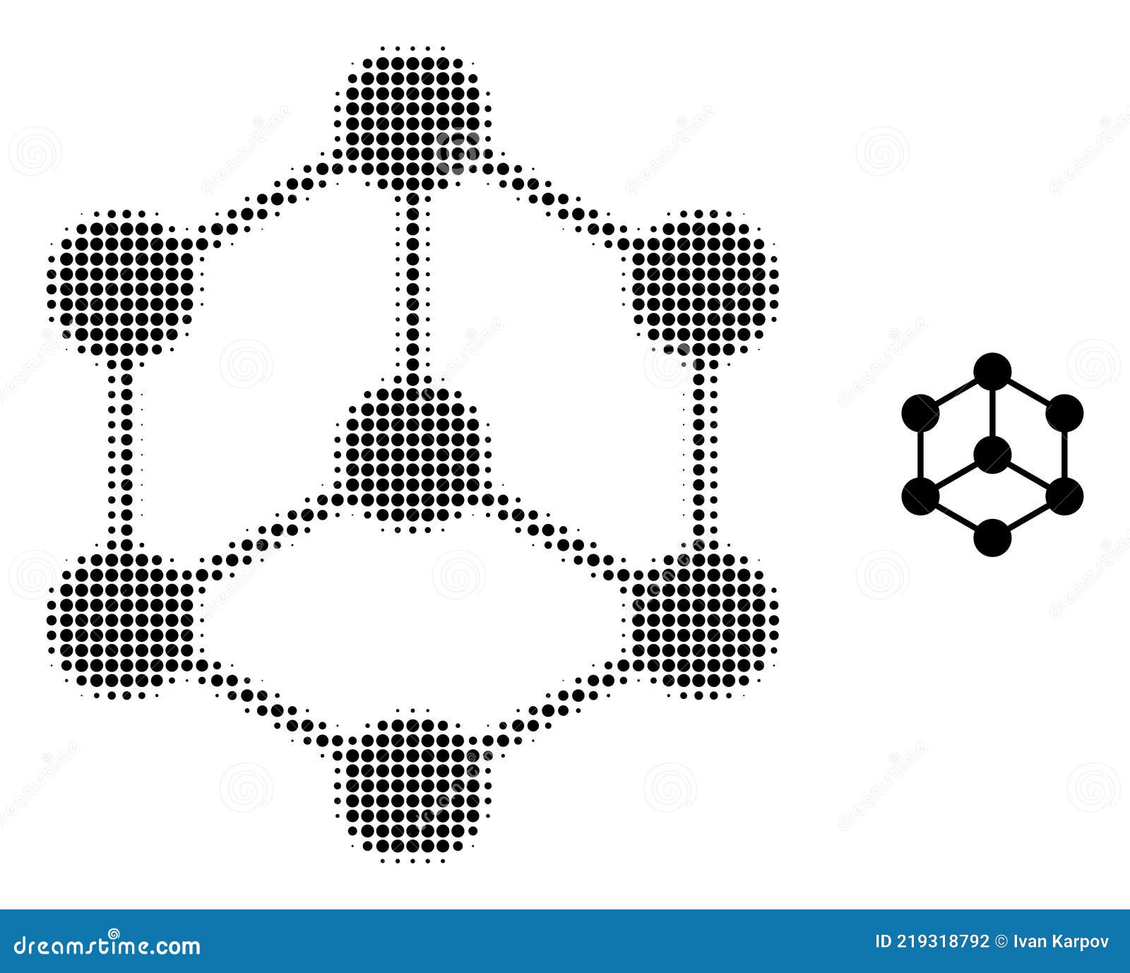 Isometric Cube Halftone Dot Icon Stock Vector - Illustration of items ...