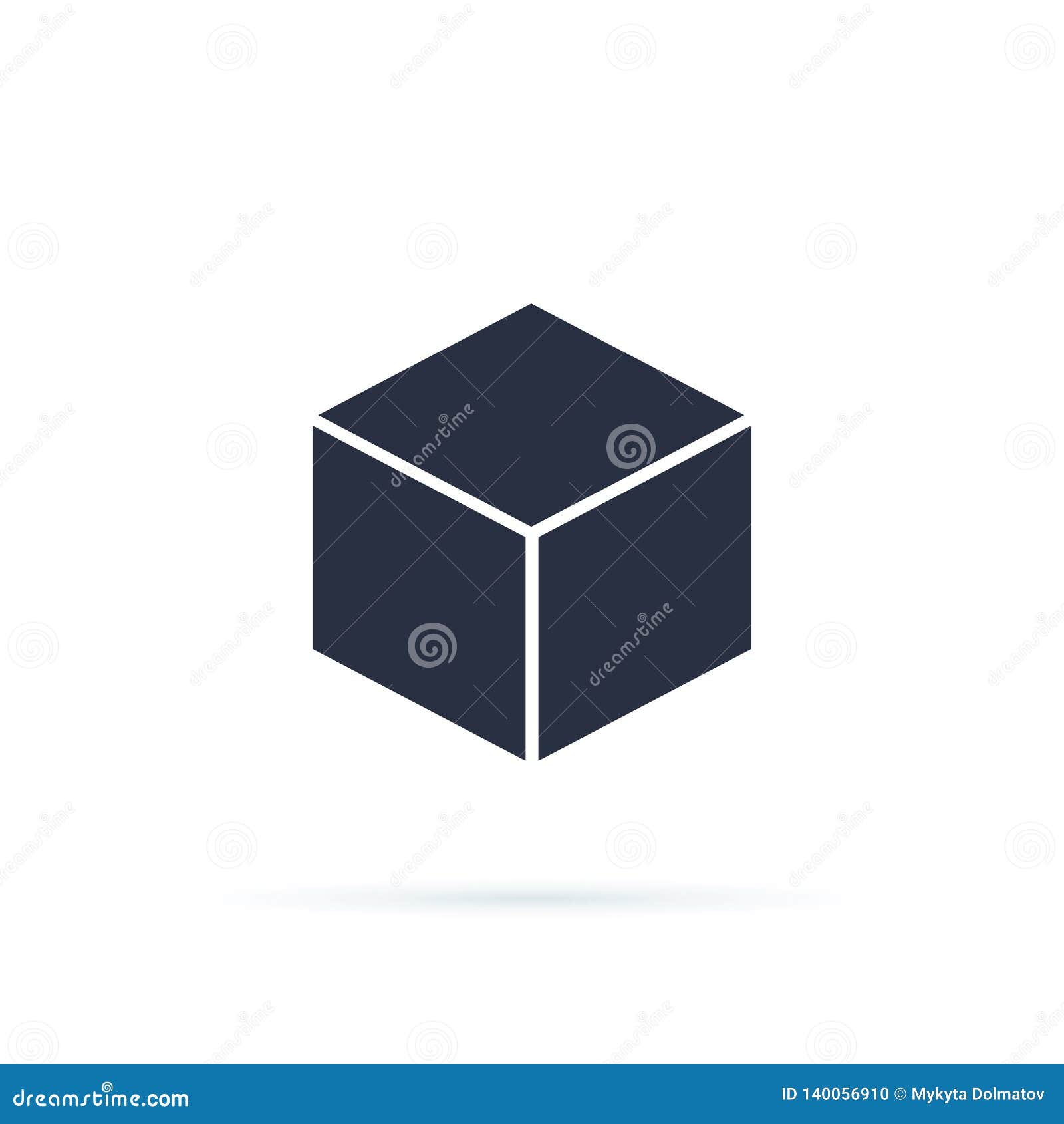 Isometric Cube. Linear Icon. Line with Editable Stroke. Cube Icons with ...