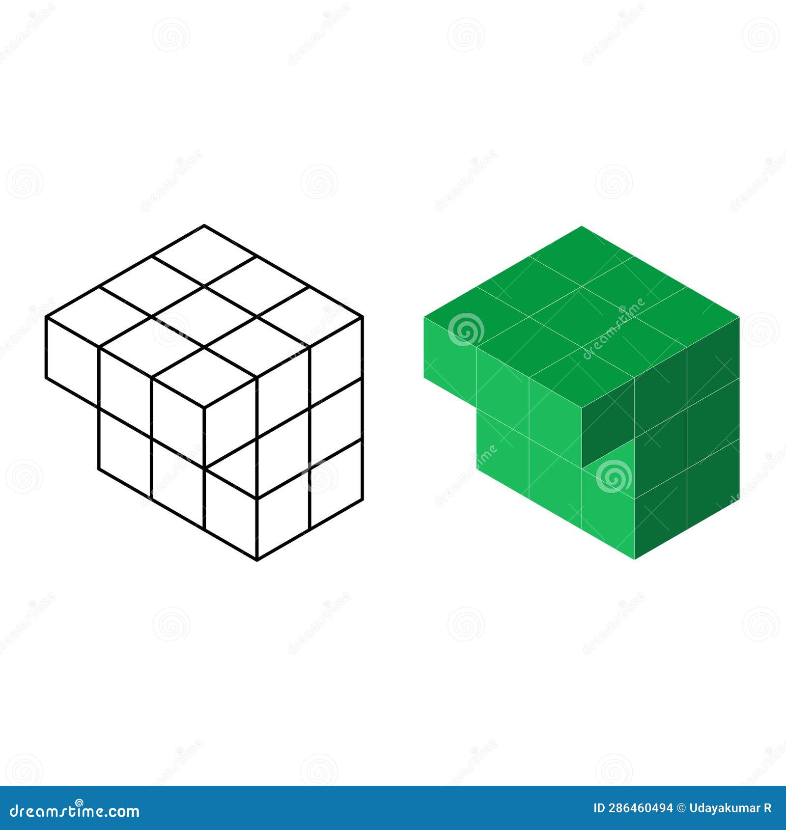 Isometric Cubes 3d Shapes. Cube Icon. in Trendy Design Vector Stock ...