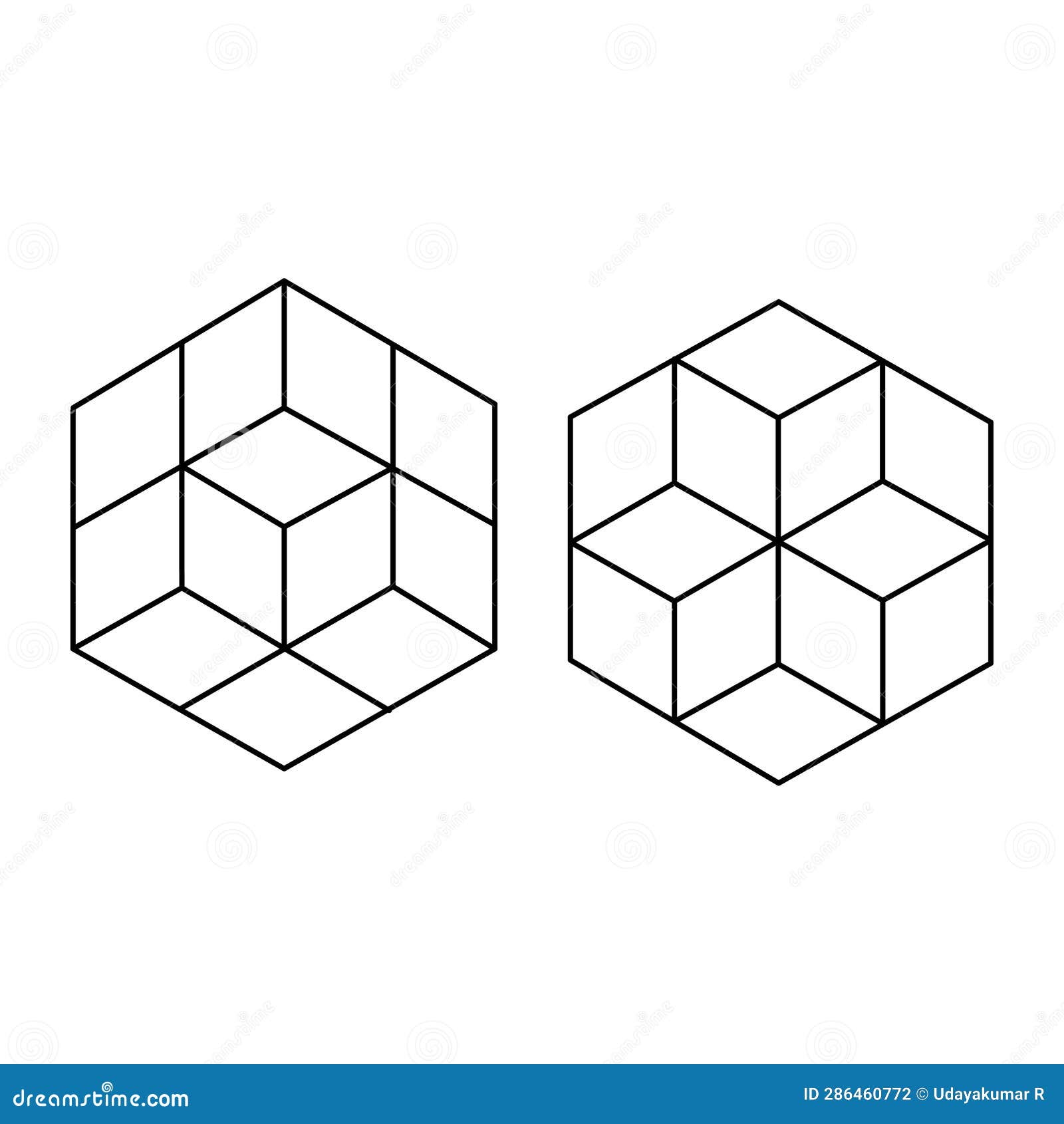 Isometric Cubes 3d Shapes. Cube Icon. in Trendy Design Vector Stock ...
