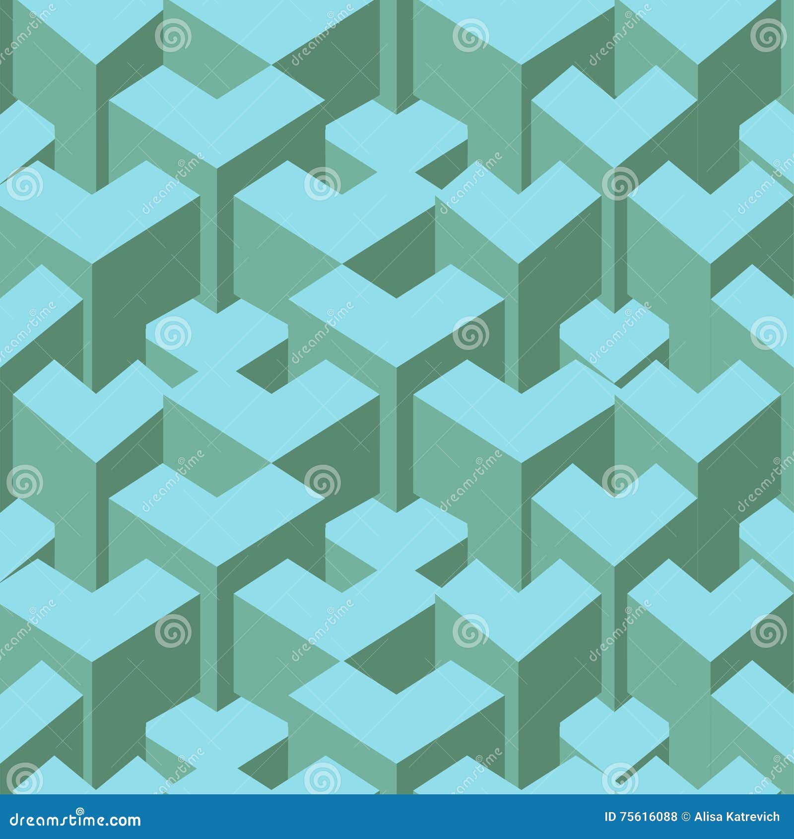 Isometric Cubes Seamlessly Repeatable Pattern. 3D Background Stock ...