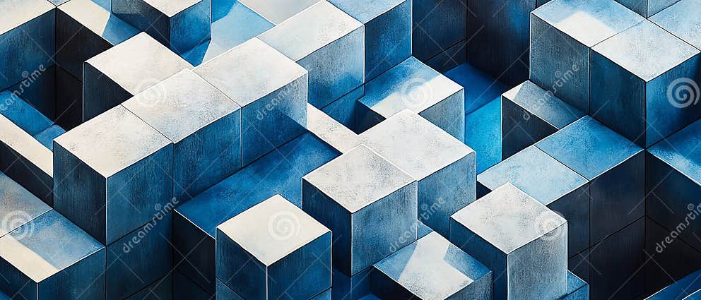 Isometric Cubes: a Three-Dimensional Pattern of Interlocking Cubes, Creating a Dynamic Geometric ...