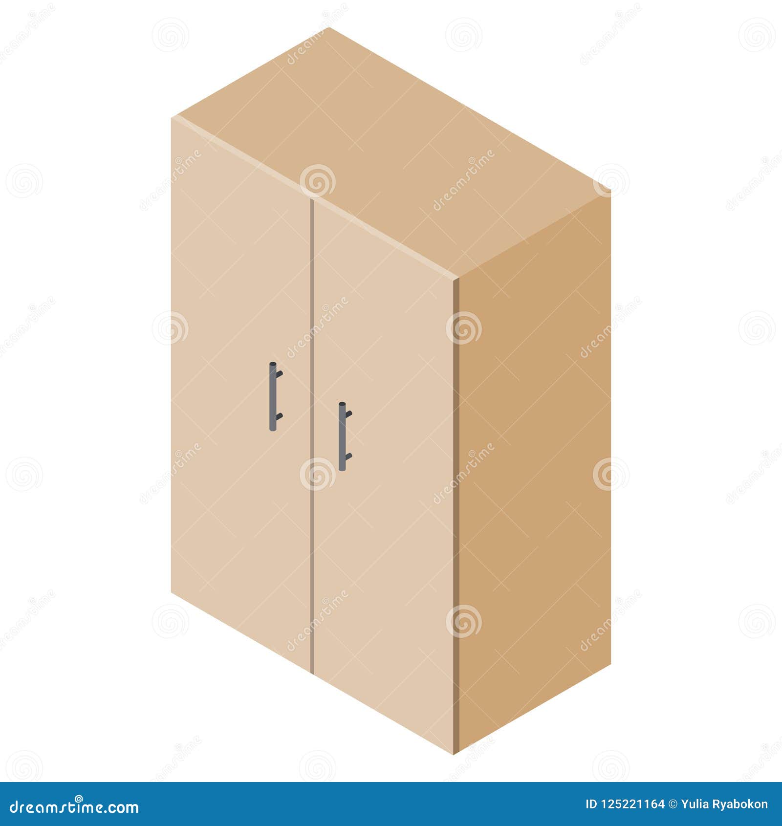 Isometric Cupboard Wardrobe Stock Illustration - Illustration of ...