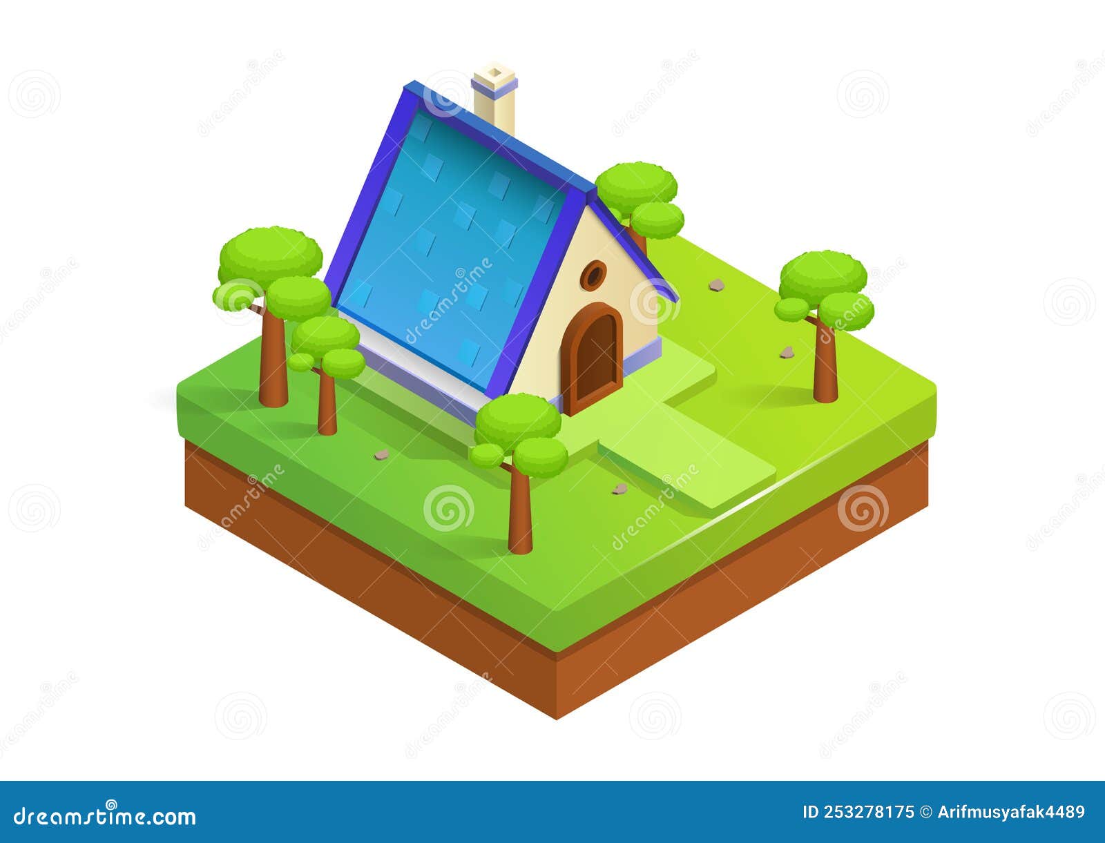 Isometric cute house stock vector. Illustration of house - 253278175