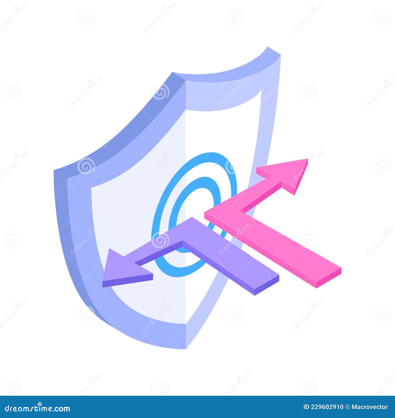 Isometric 3d Cyber Security Concept. Outline Shield Icon And Safe ...