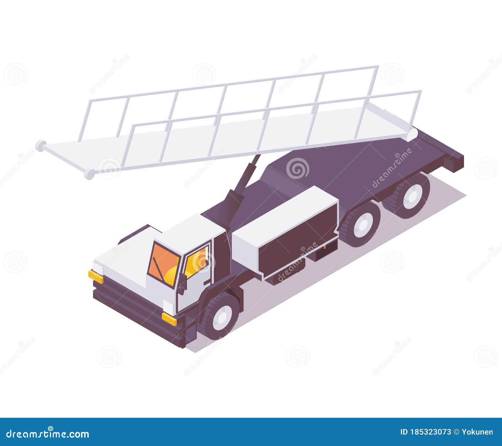 Isometric 3d Baggage Belt Loader on Airplane. Front View Stock ...