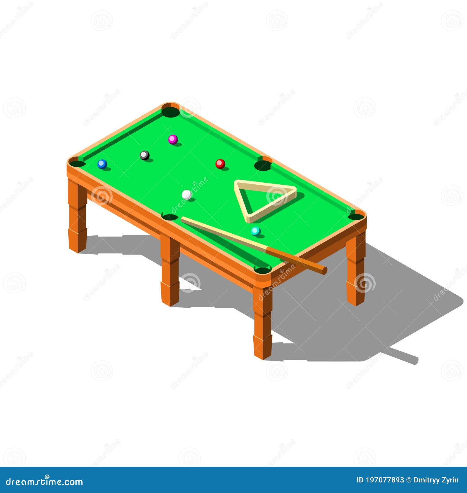 Isometric 3D Billiard Table Game Element Vector Stock Vector ...