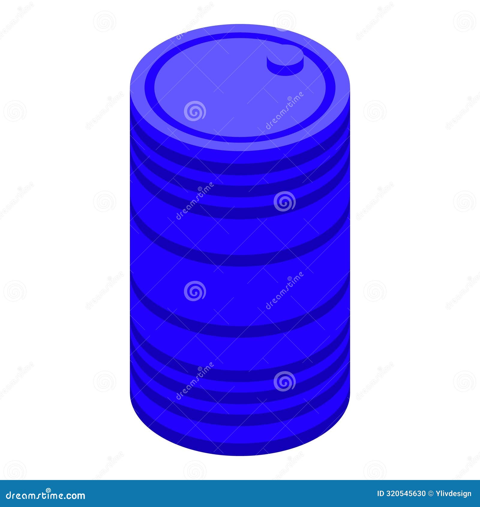 Isometric 3d Blue Cylinder Illustration Stock Illustration ...