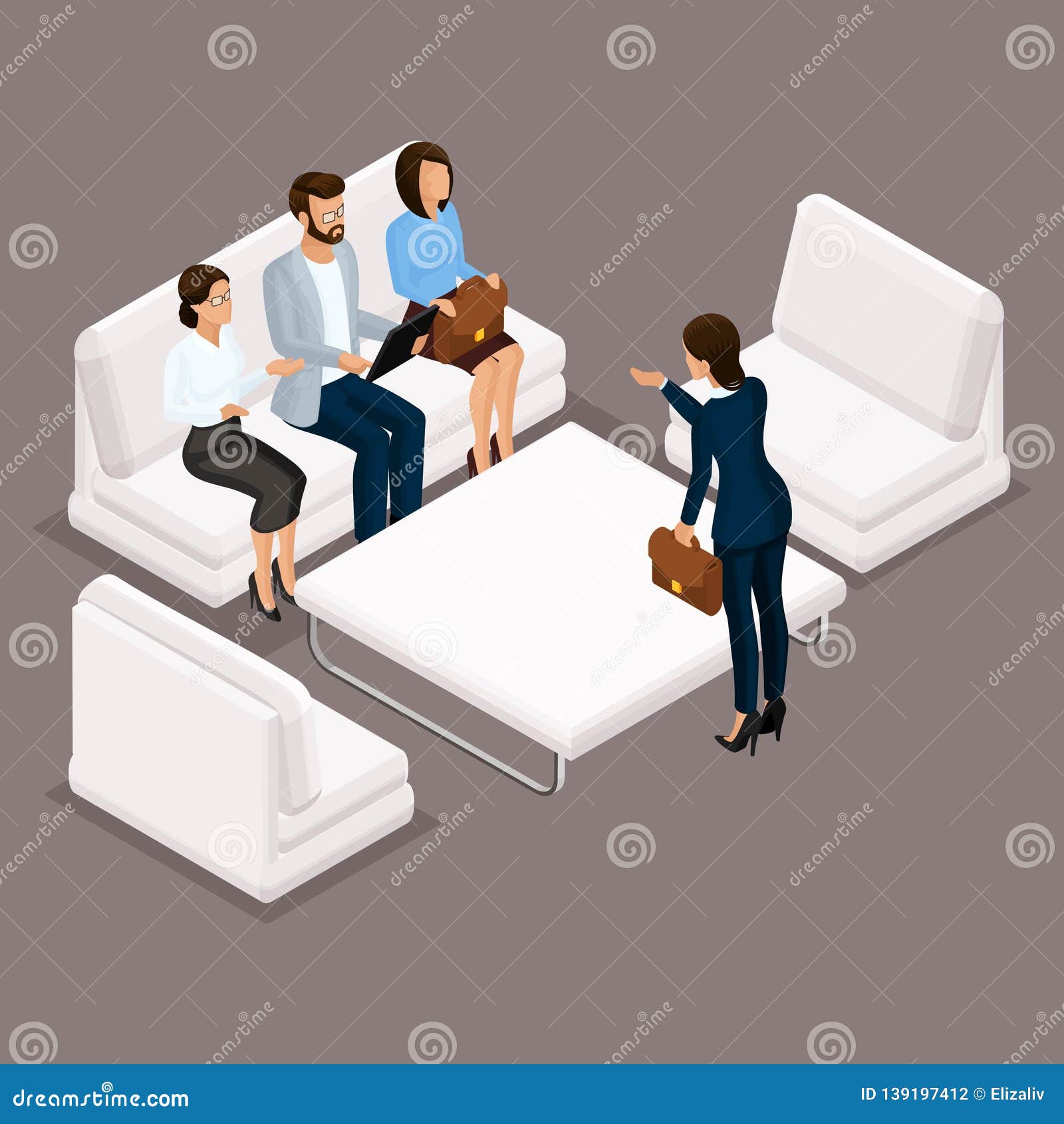 Isometric 3d Business Conception Stock Vector Illustration Of Modern