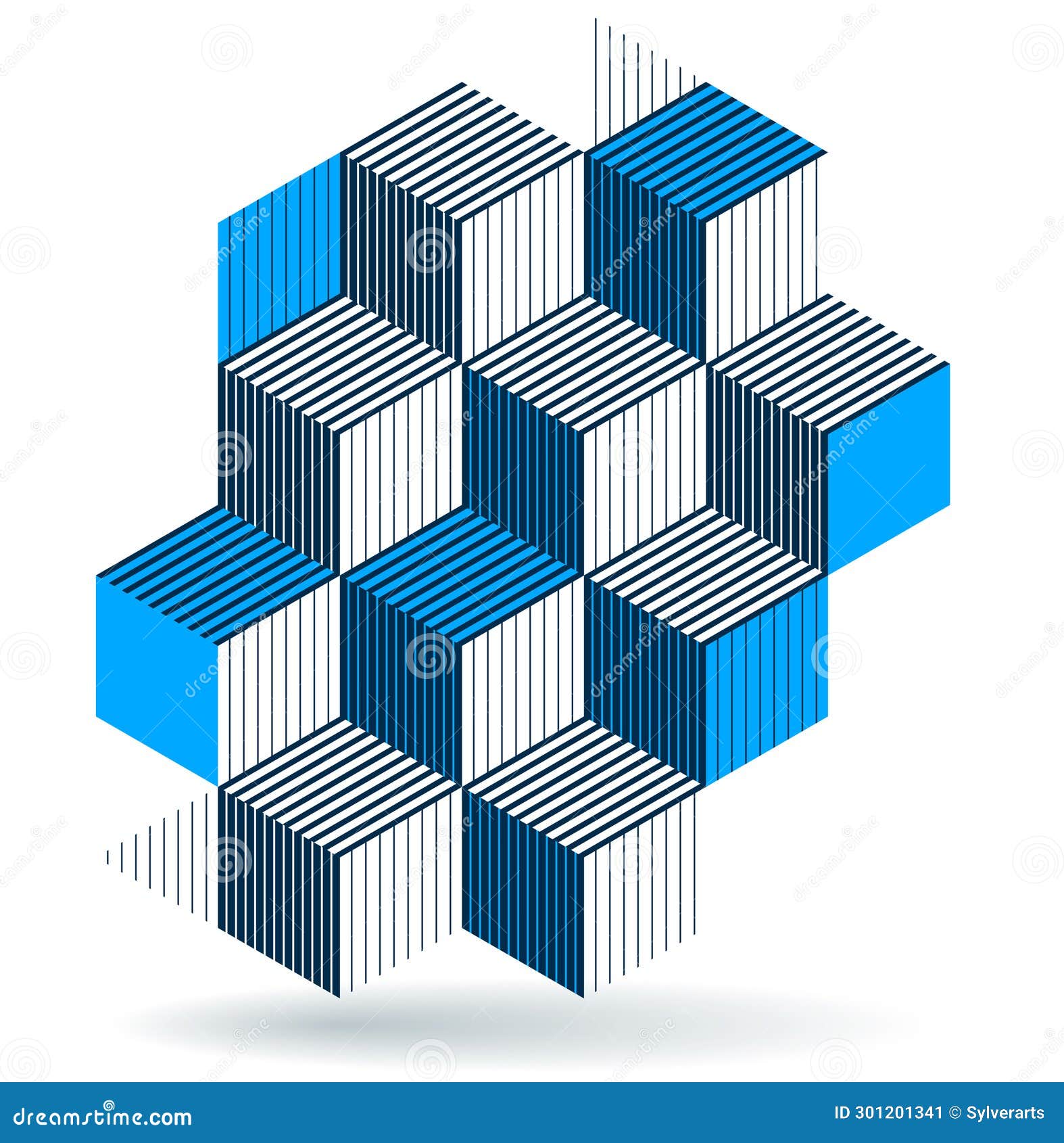 Isometric 3D Cubes Vector Abstract Geometric Background, Abstraction ...