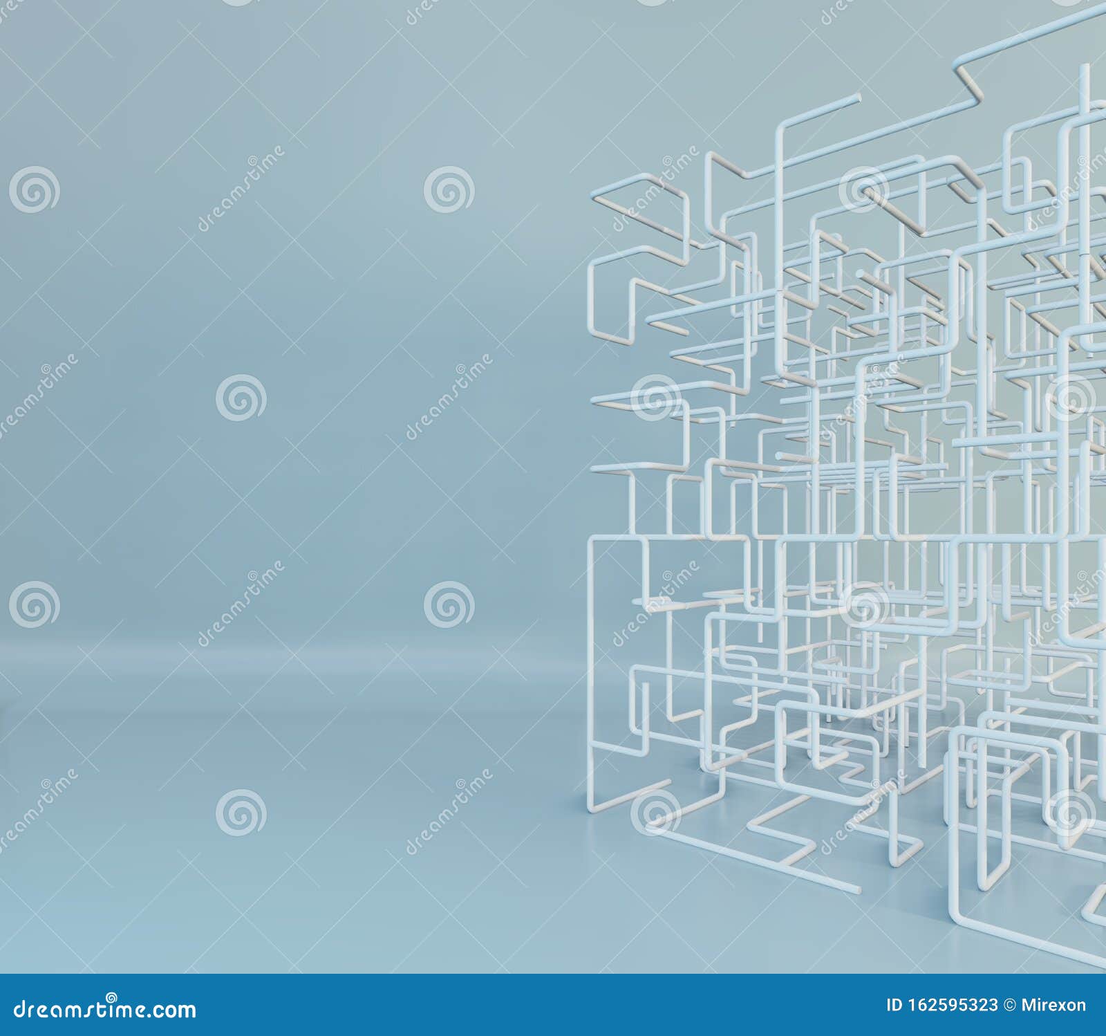 Isometric 3D Cubical Shape. Maze Boxes Background Stock Illustration ...