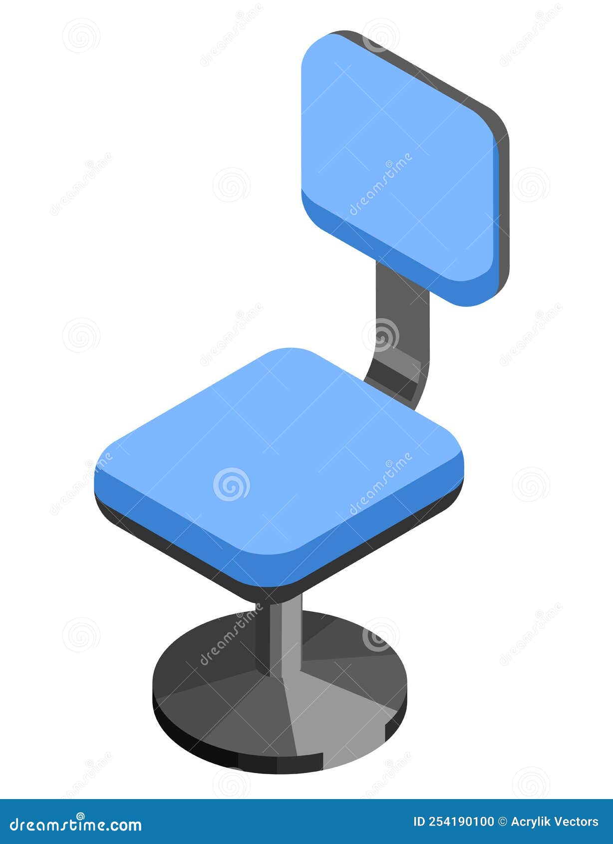 Isometric 3D of Ergonomic Chair Vector Illustration Stock Vector ...