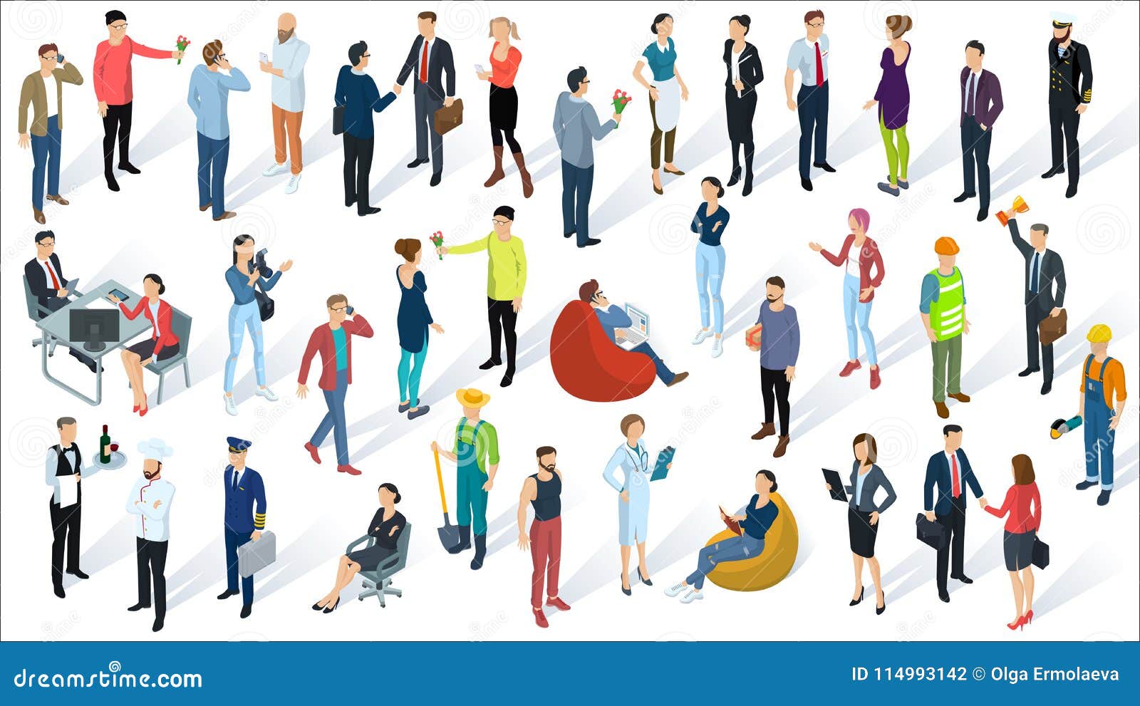 Isometric 3d Flat Design Vector People Stock Vector - Illustration of ...