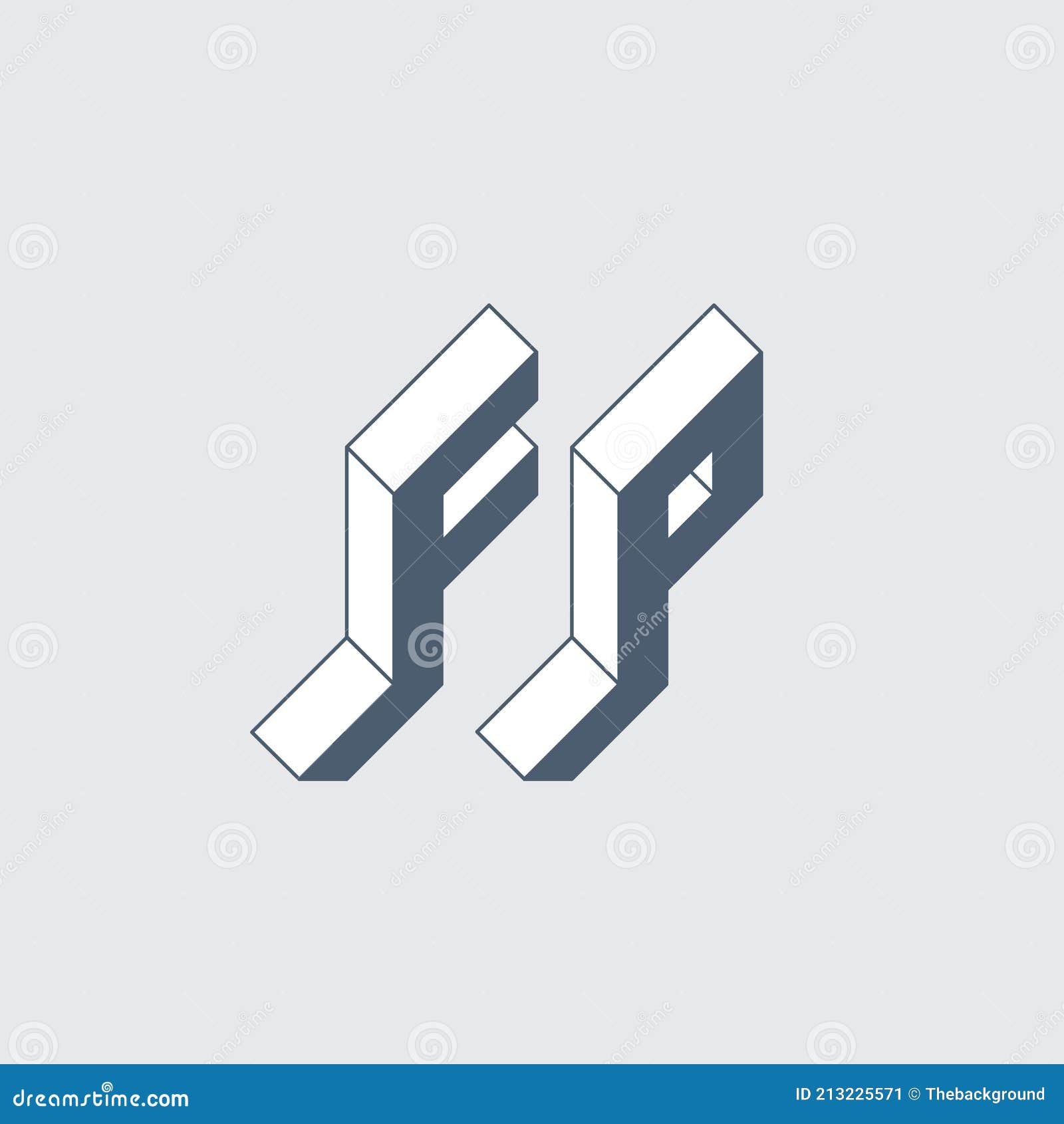 Isometric 3d Font for Design. Three-dimension Letters. FP - Logo Stock ...
