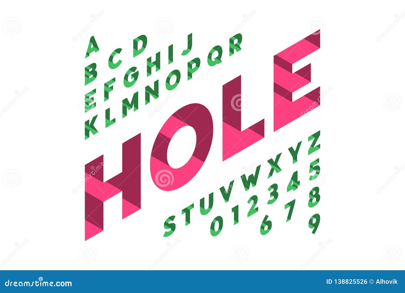 Isometric 3d font stock vector. Illustration of funky - 138825526