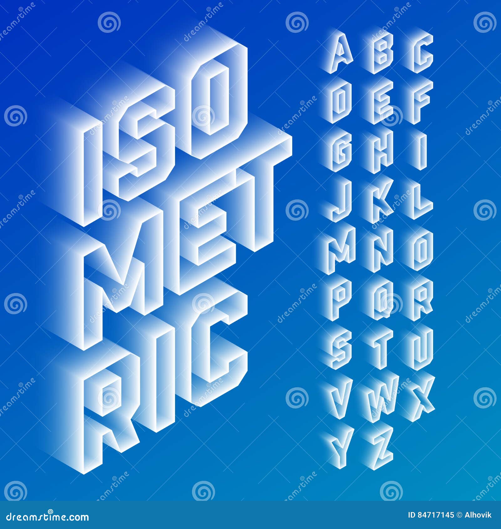 Isometric 3d font stock vector. Illustration of isometric - 84717145