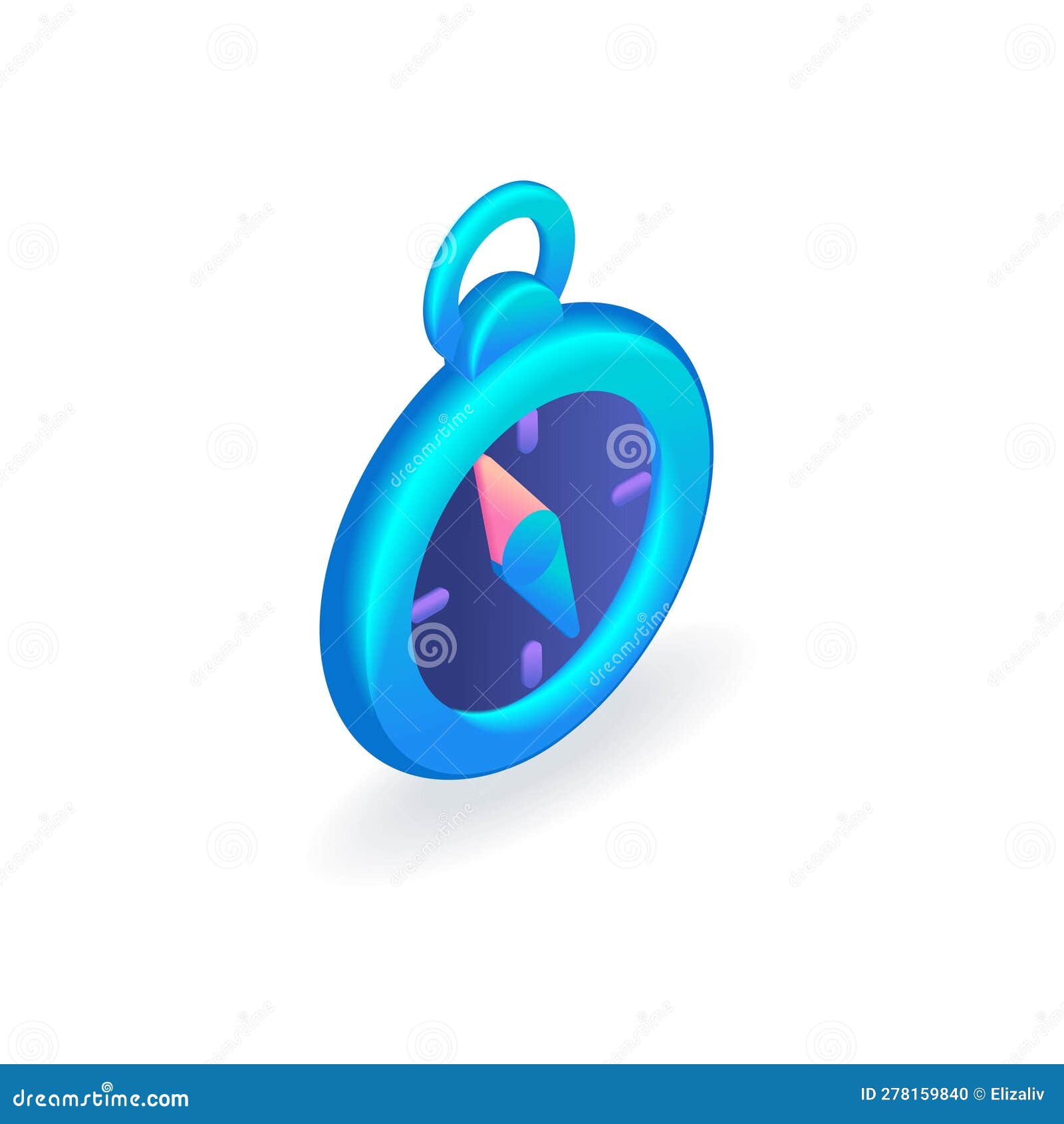 Isometric 3D Icon Compass. Cartoon Minimal Style Stock Vector ...