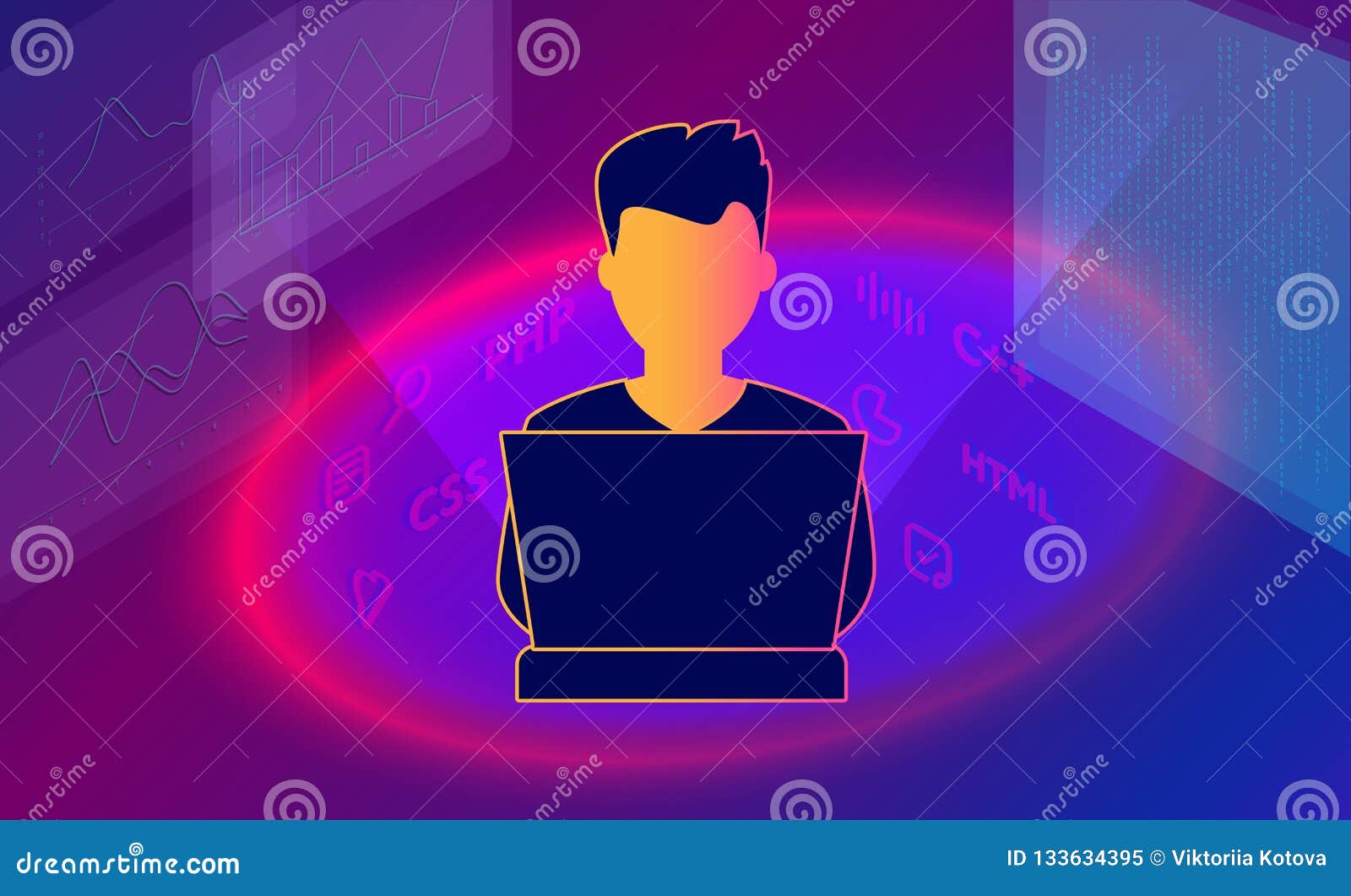 Isometric 3d Illustration Of Guy Programmer Coding A Project Using Computer Programmer